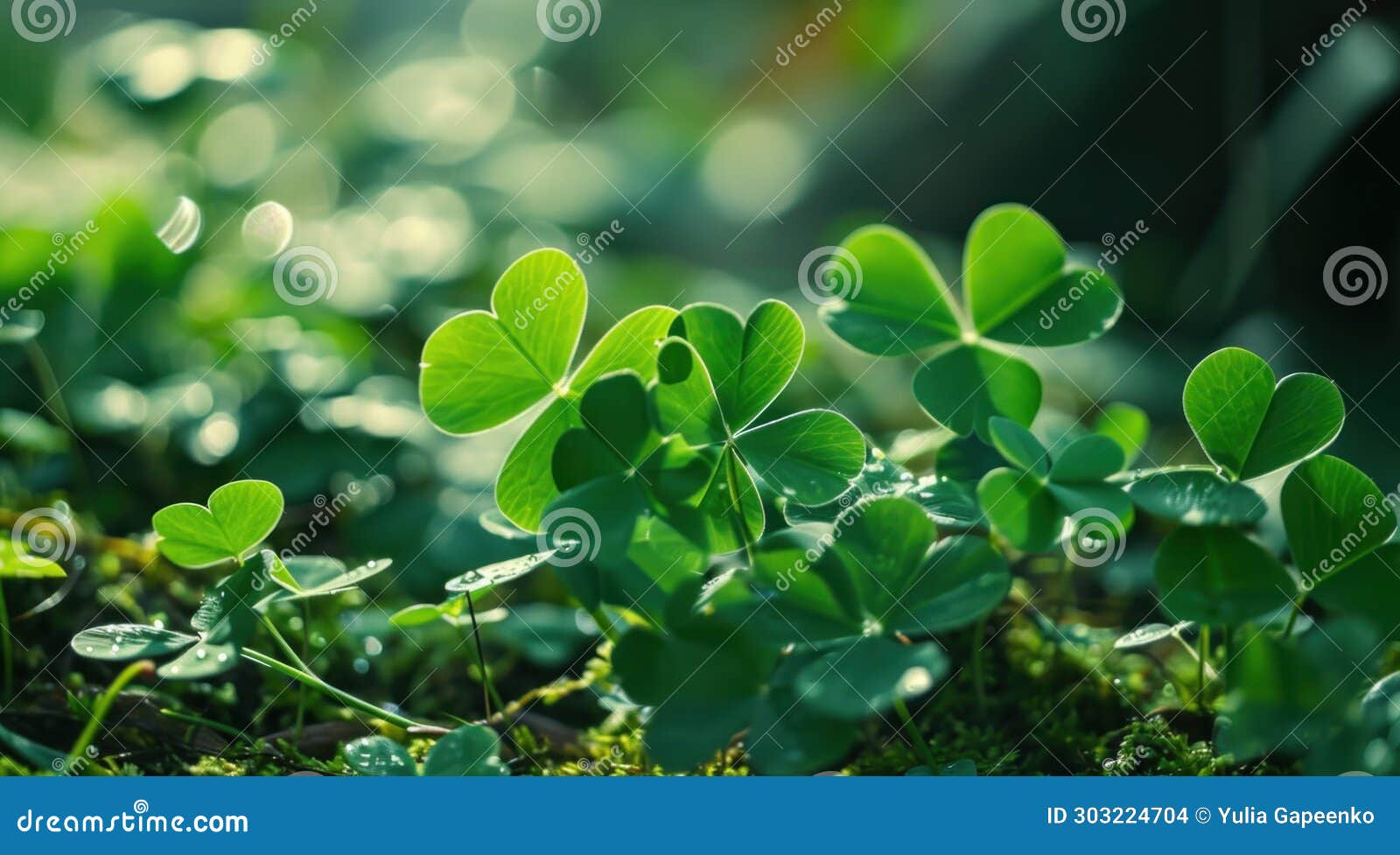Clover Leaves with a Beautiful Green Background Stock Photo - Image of ...