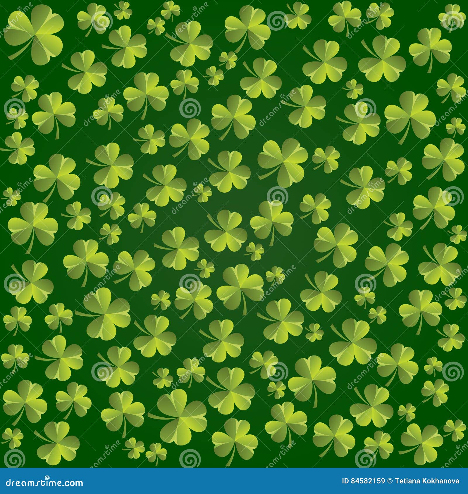 Clover Leaves Pattern. Vector Background for St Stock Vector ...