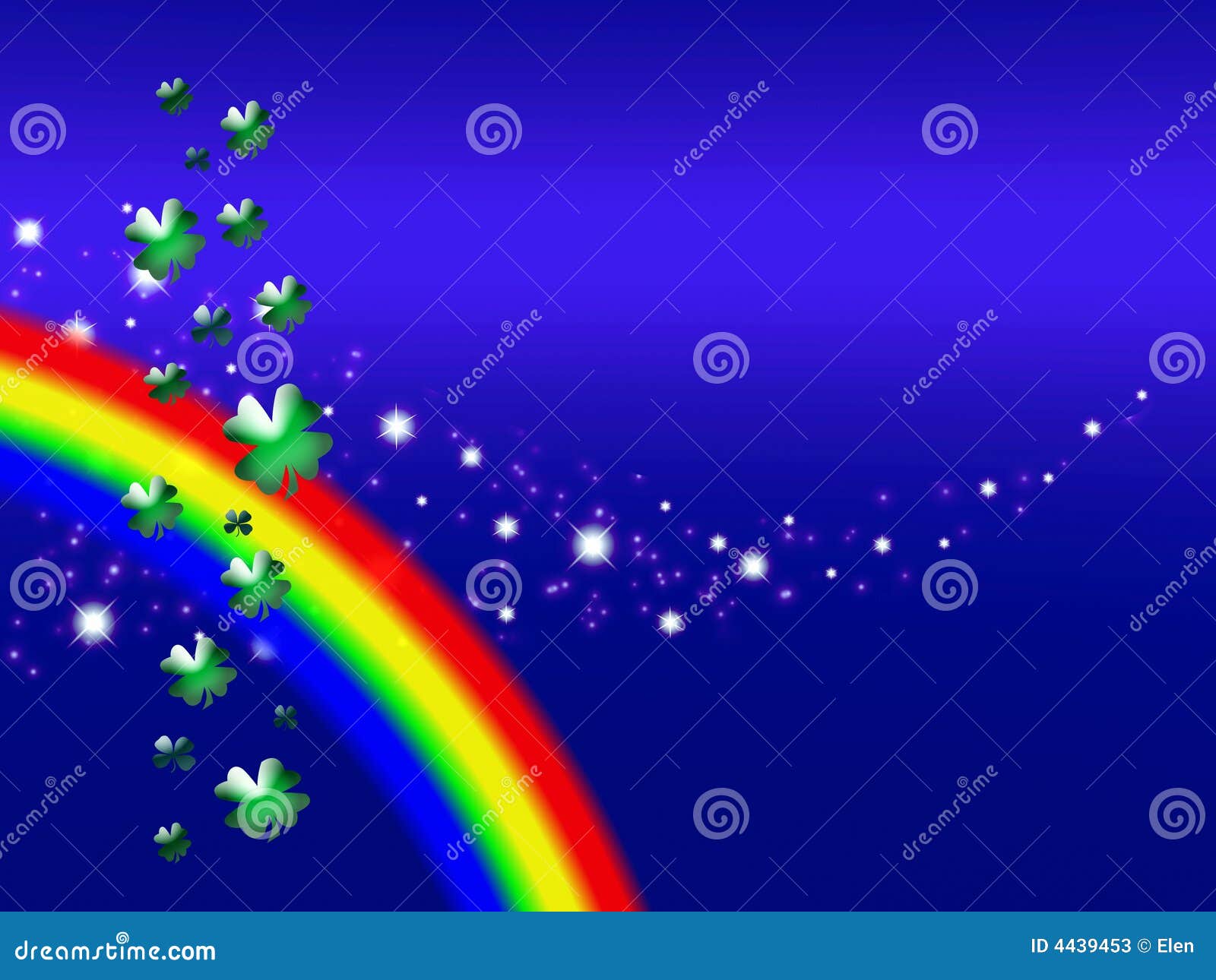 Clover leaves and rainbow stock illustration. Illustration of border ...