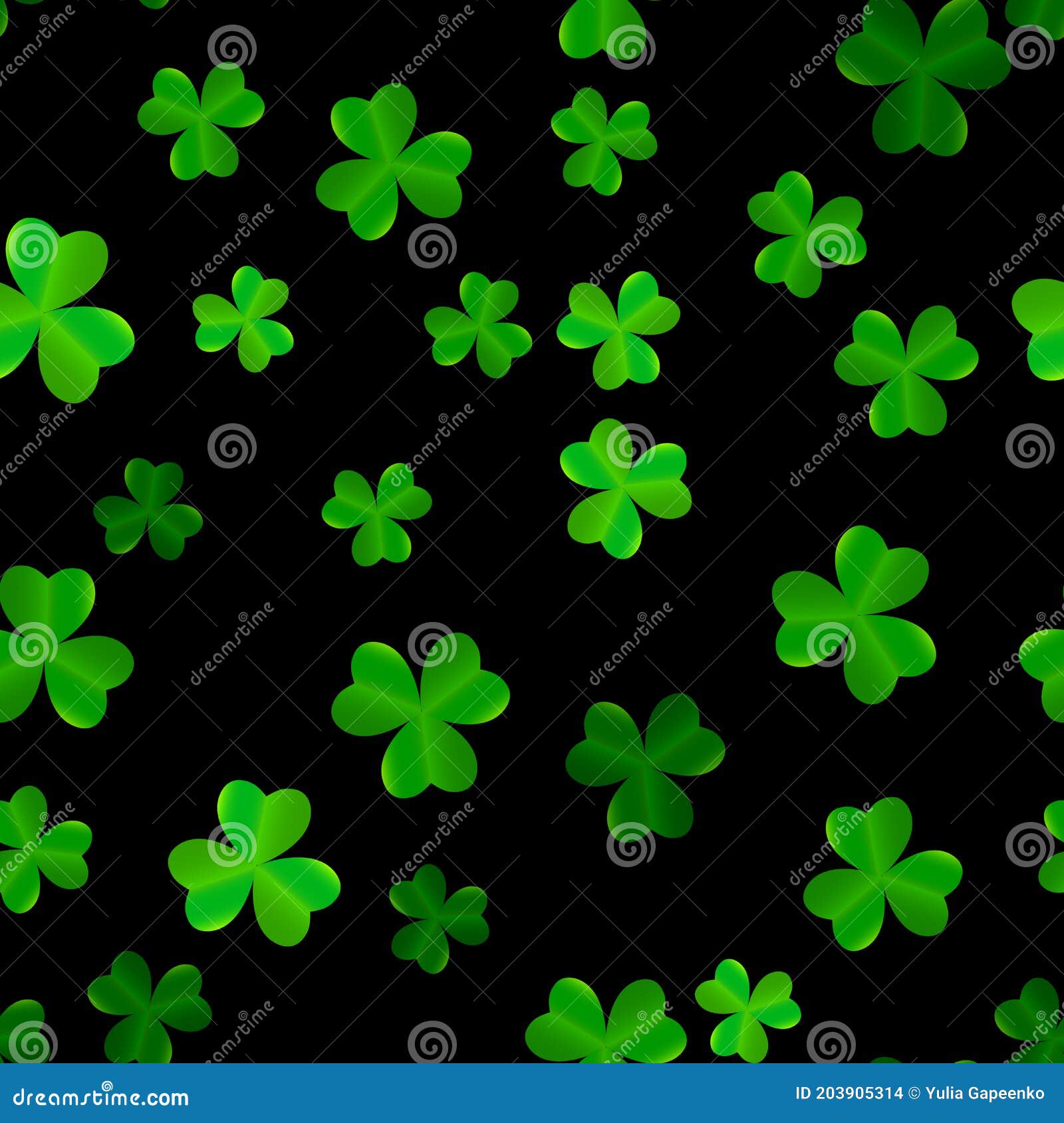 Clover Leaves Seamless Pattern Background Vector Illustration Stock ...