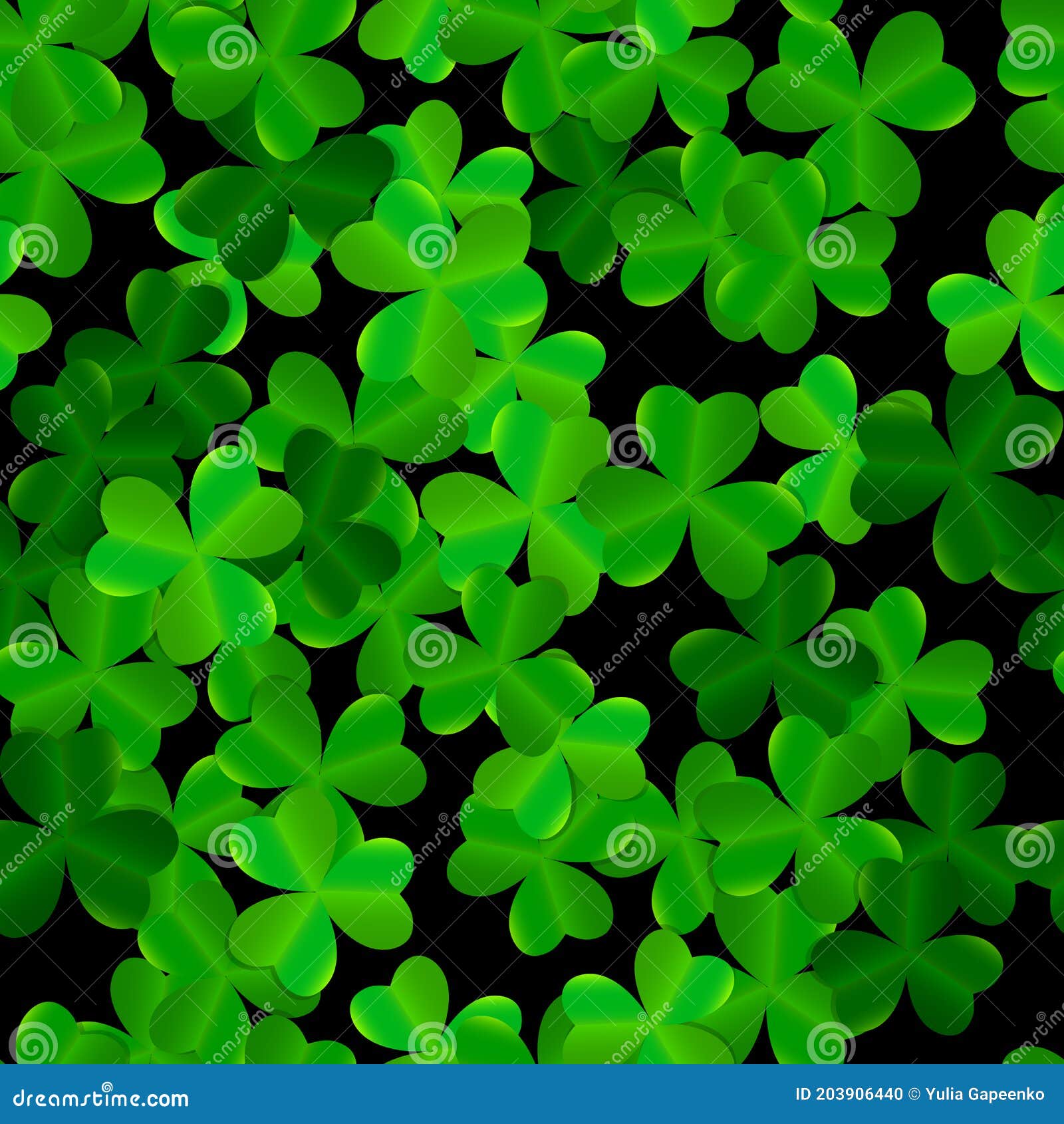Clover Leaves Seamless Pattern Background Vector Illustration Stock ...