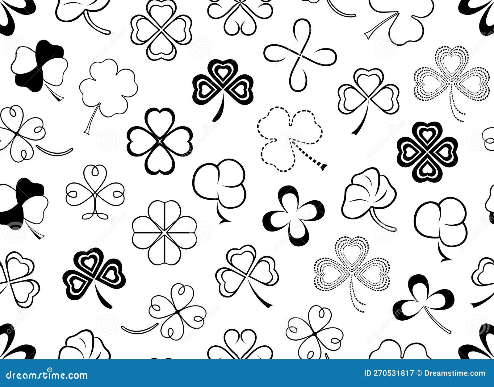 Clover Leaves Seamless Pattern Stock Vector - Illustration of pattern ... Clover Leaves Seamless Pattern Stock Vector - Illustration of pattern ...