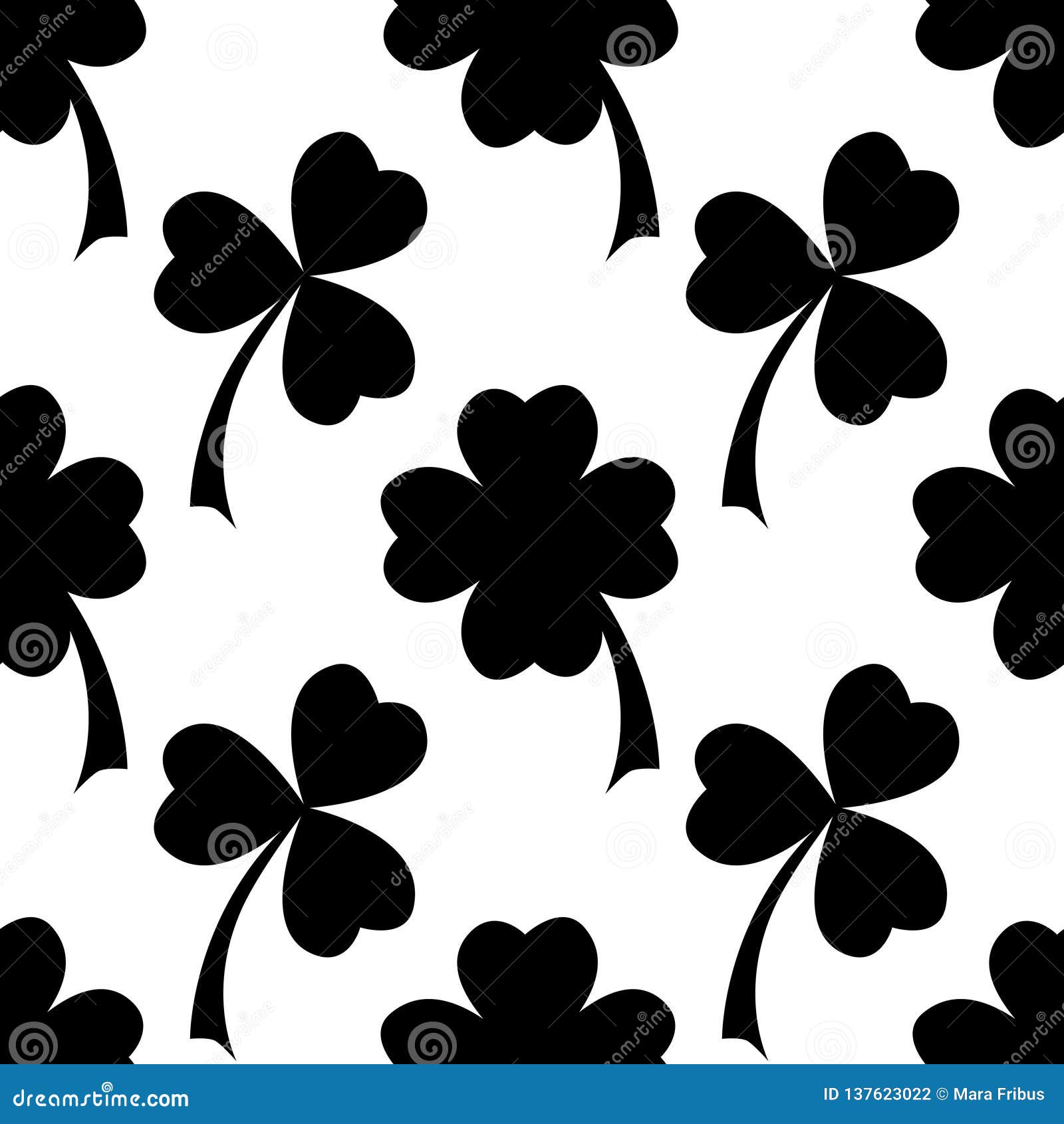 Clover Leaves Seamless Pattern Stock Vector - Illustration of symbols ...