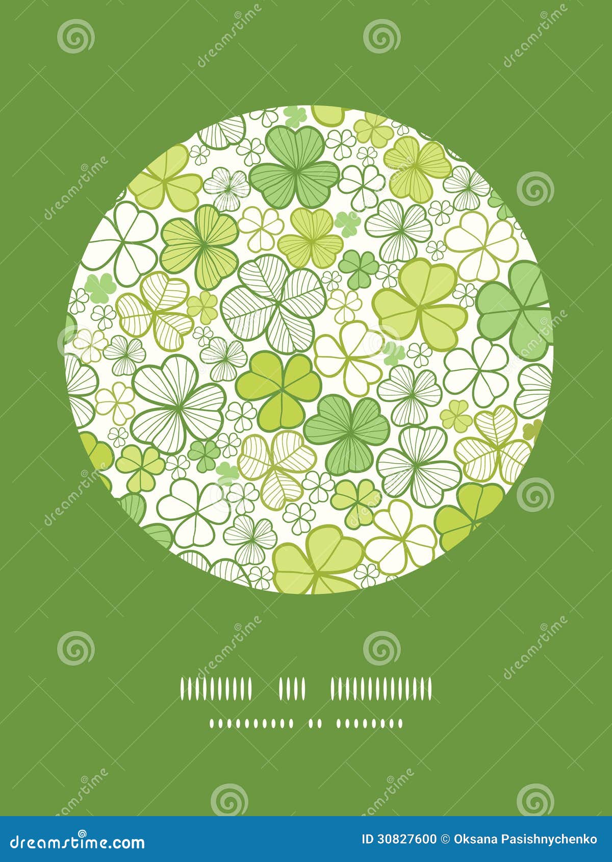 Clover Line Art Circle Decor Pattern Background Stock Vector ...