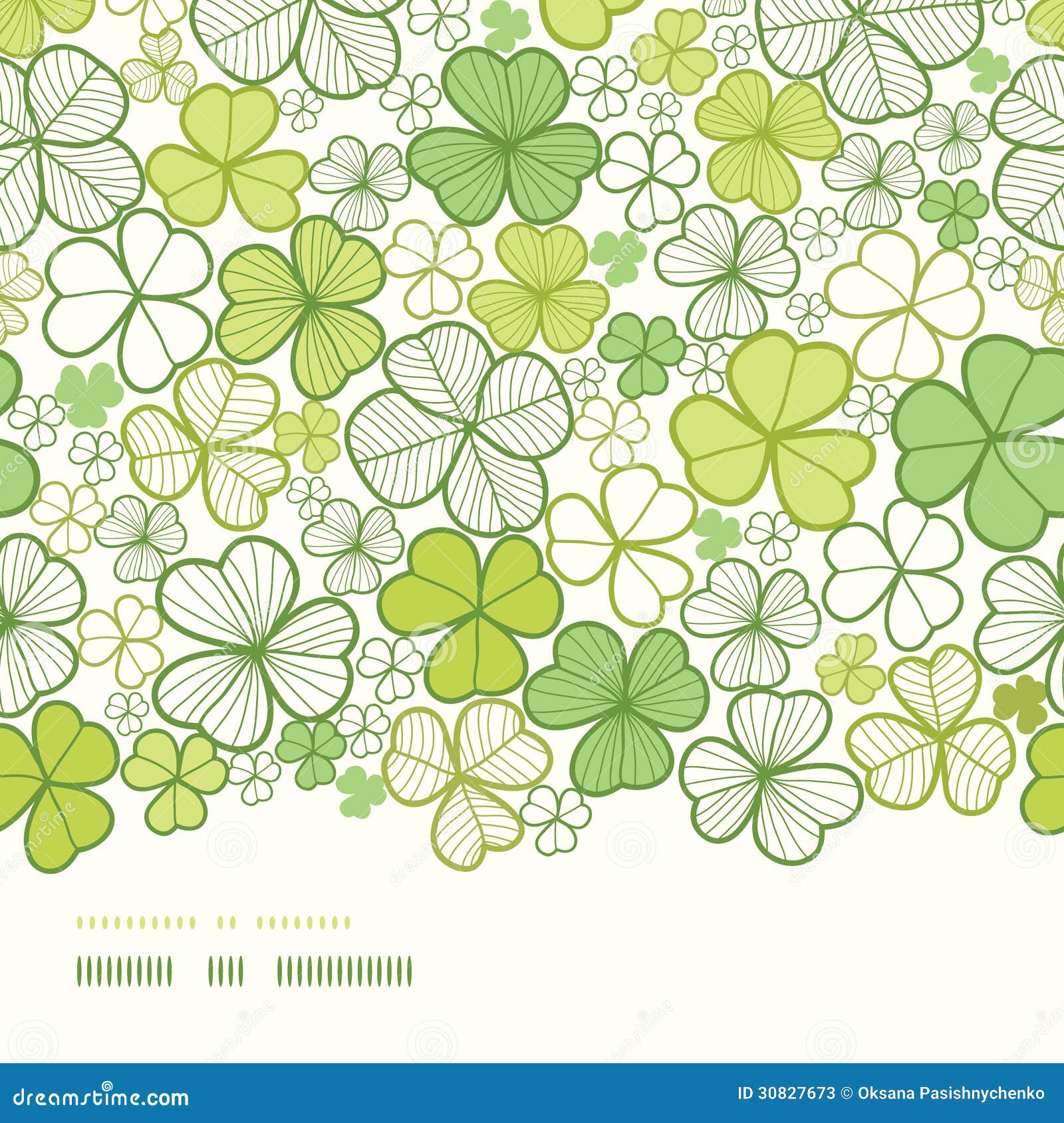 Clover Line Art Horizontal Decor Seamless Pattern Stock Vector ...
