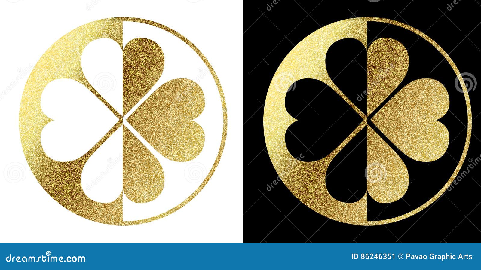 Clover logo in golden stock vector. Illustration of lucky - 86246351
