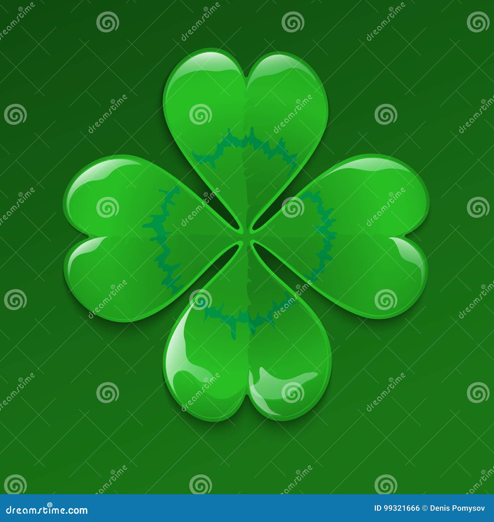 Clover for Luck, Four-leaved Stock Vector - Illustration of fortune ...