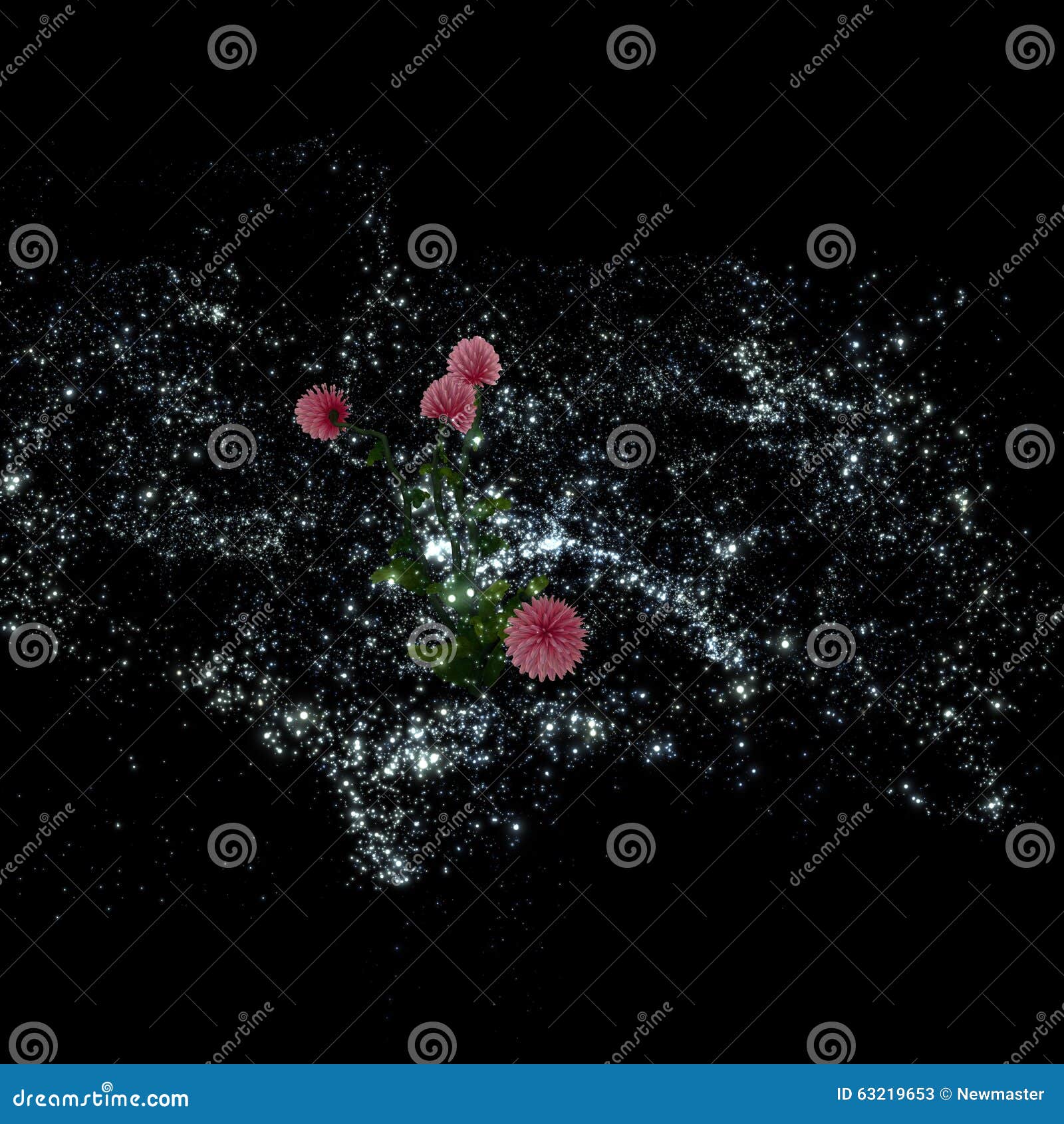 Clover in the night sky stock illustration. Illustration of plant ...