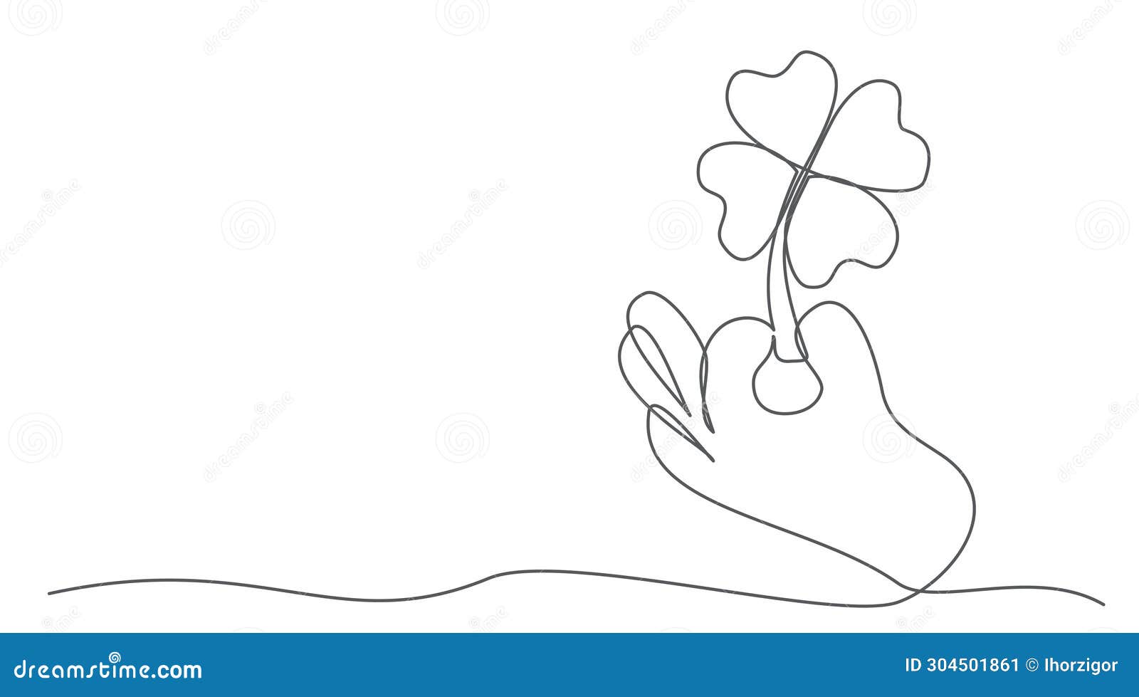 Clover One Line Drawing Isolated on White Background Stock Illustration ...