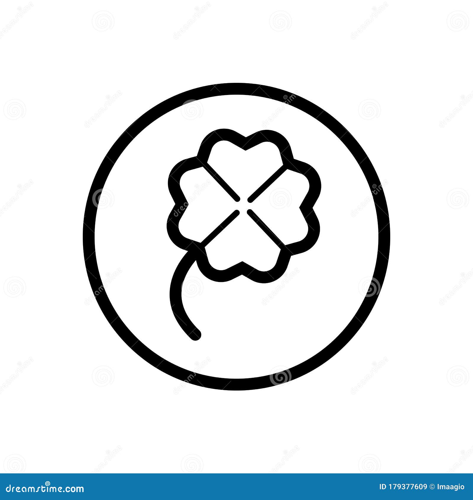 Clover Outline Hand Drawn Element. Herbs Doodle Botanical Icon Clover ...