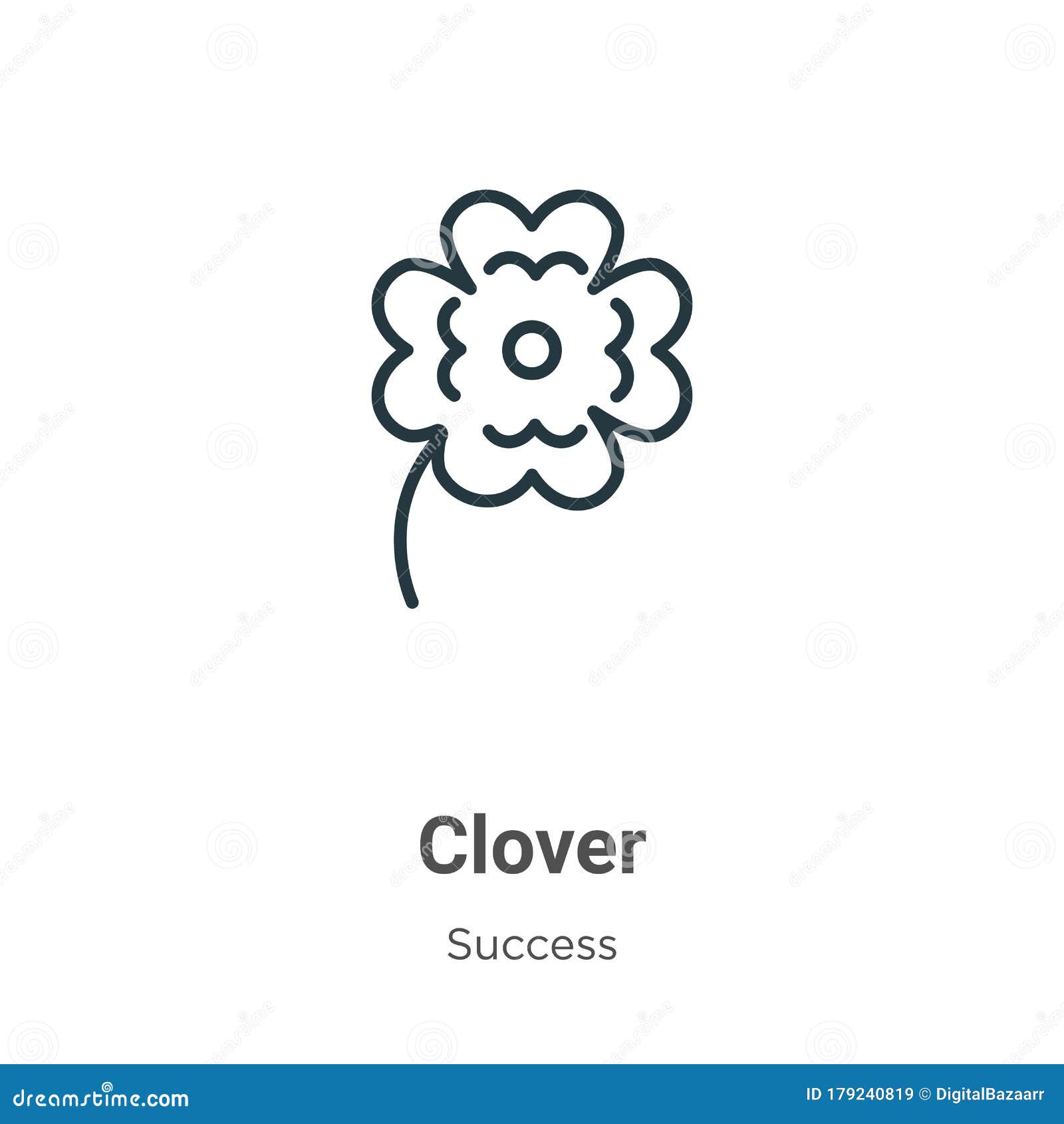 Clover Outline Vector Icon. Thin Line Black Clover Icon, Flat Vector ...
