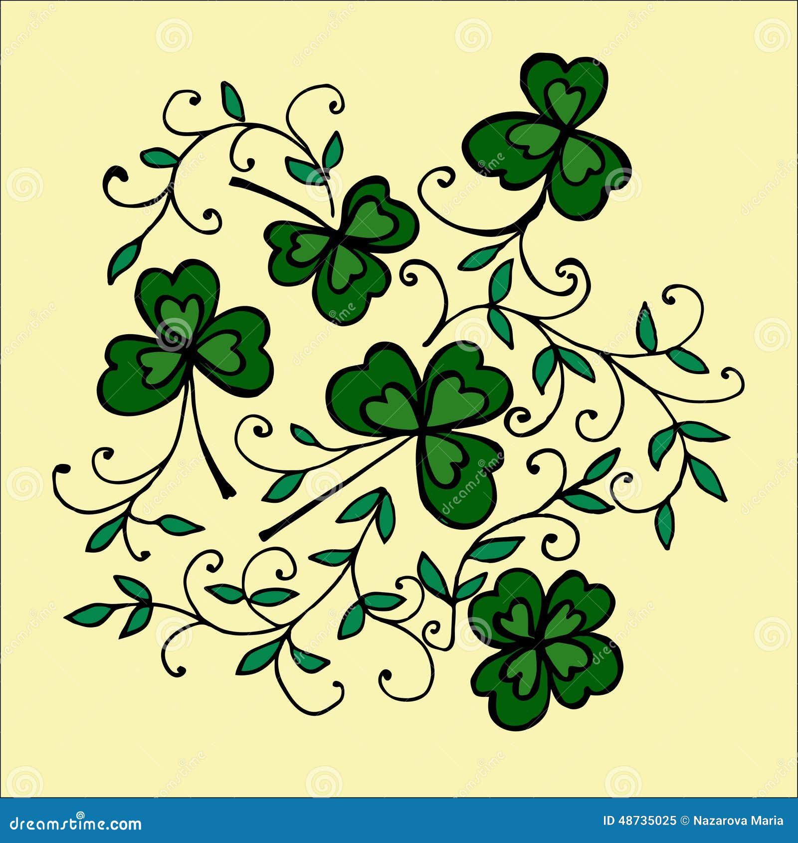 Clover pattern stock vector. Illustration of design, holiday - 48735025