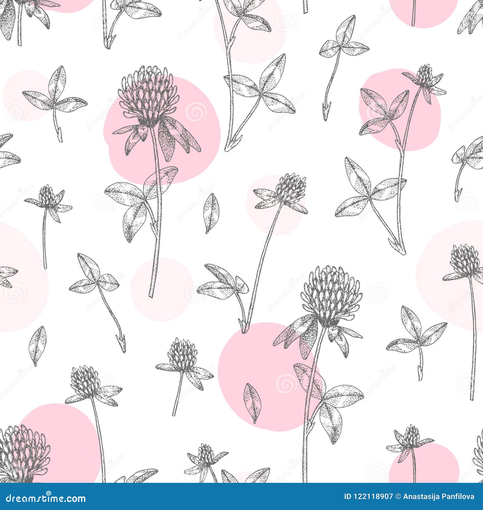 Clover pattern. stock vector. Illustration of botanical - 122118907