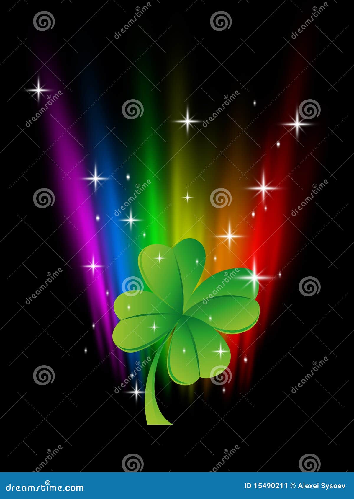 Clover in rainbow stock illustration. Illustration of clover - 15490211