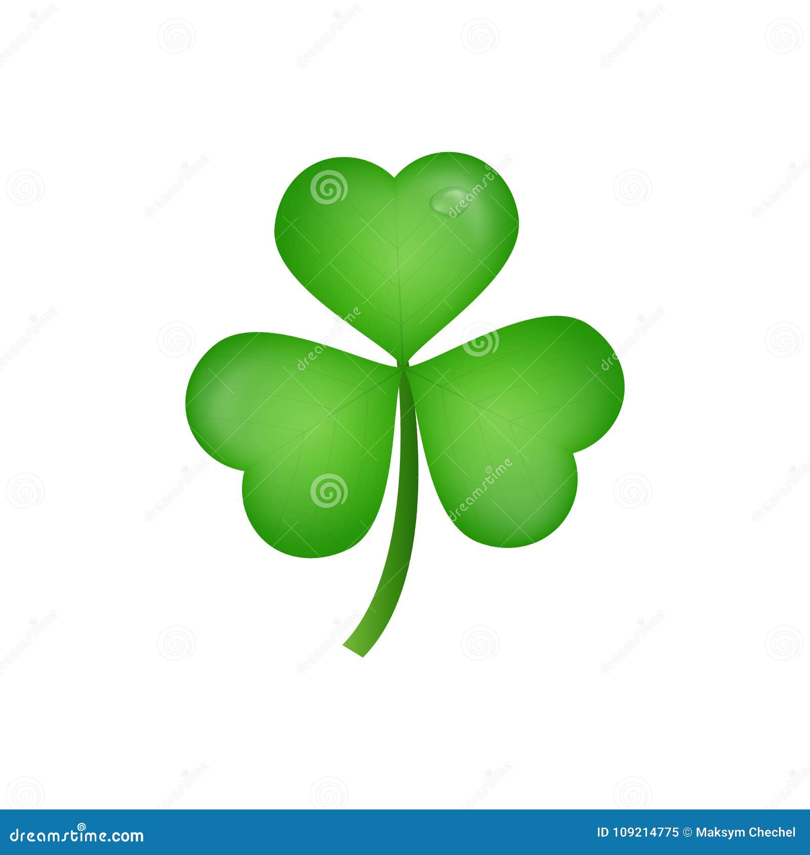 Clover. Realistic Three Leaf Clover for Saint Patrick`s Day Stock ...