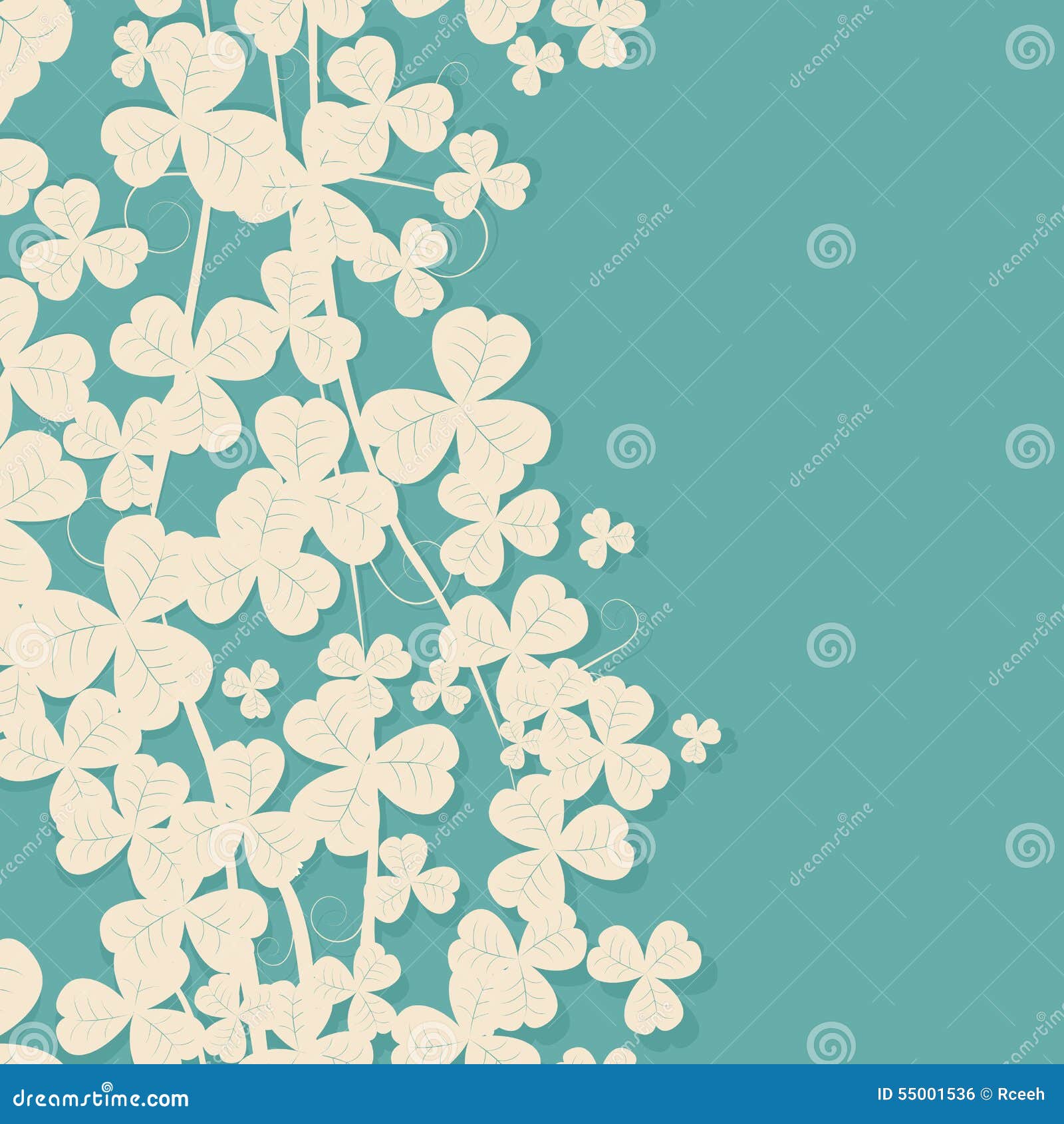 Clover retro card stock illustration. Illustration of leaf - 55001536