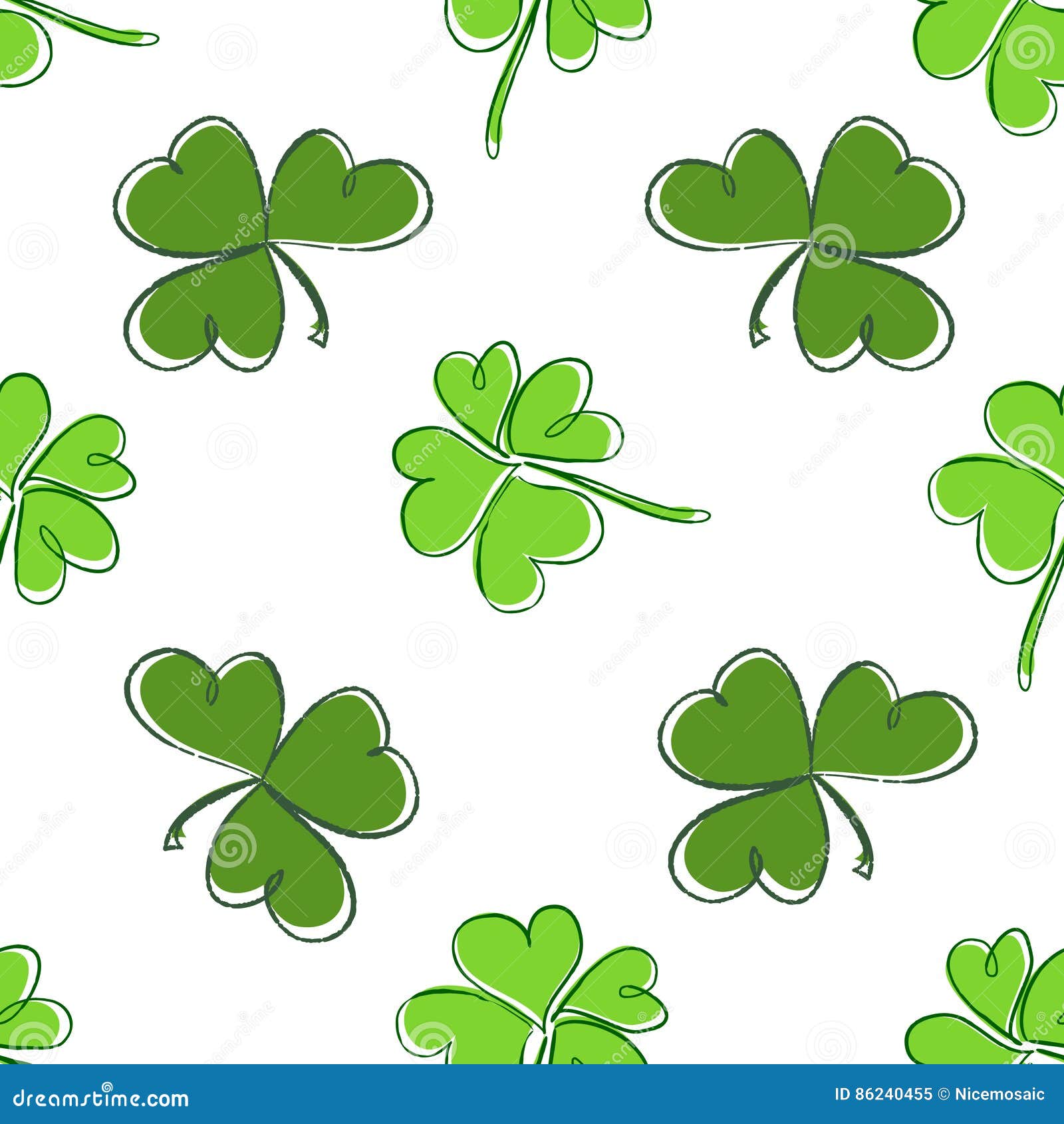 Clover Seamless Pattern Clover Pattern With Three And Four Leaf Stock