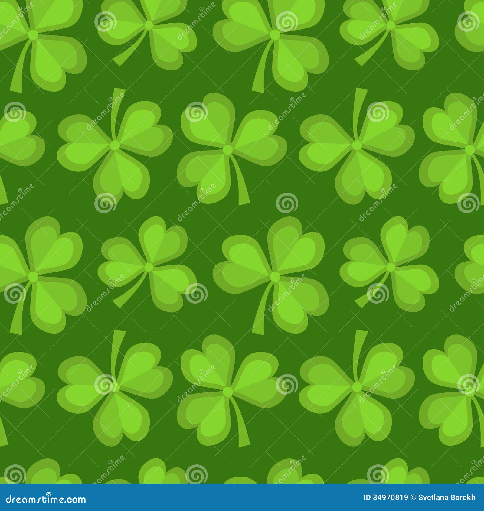 Clover Seamless Pattern. St. Patricks Day Endless Repeated Backdrop ...