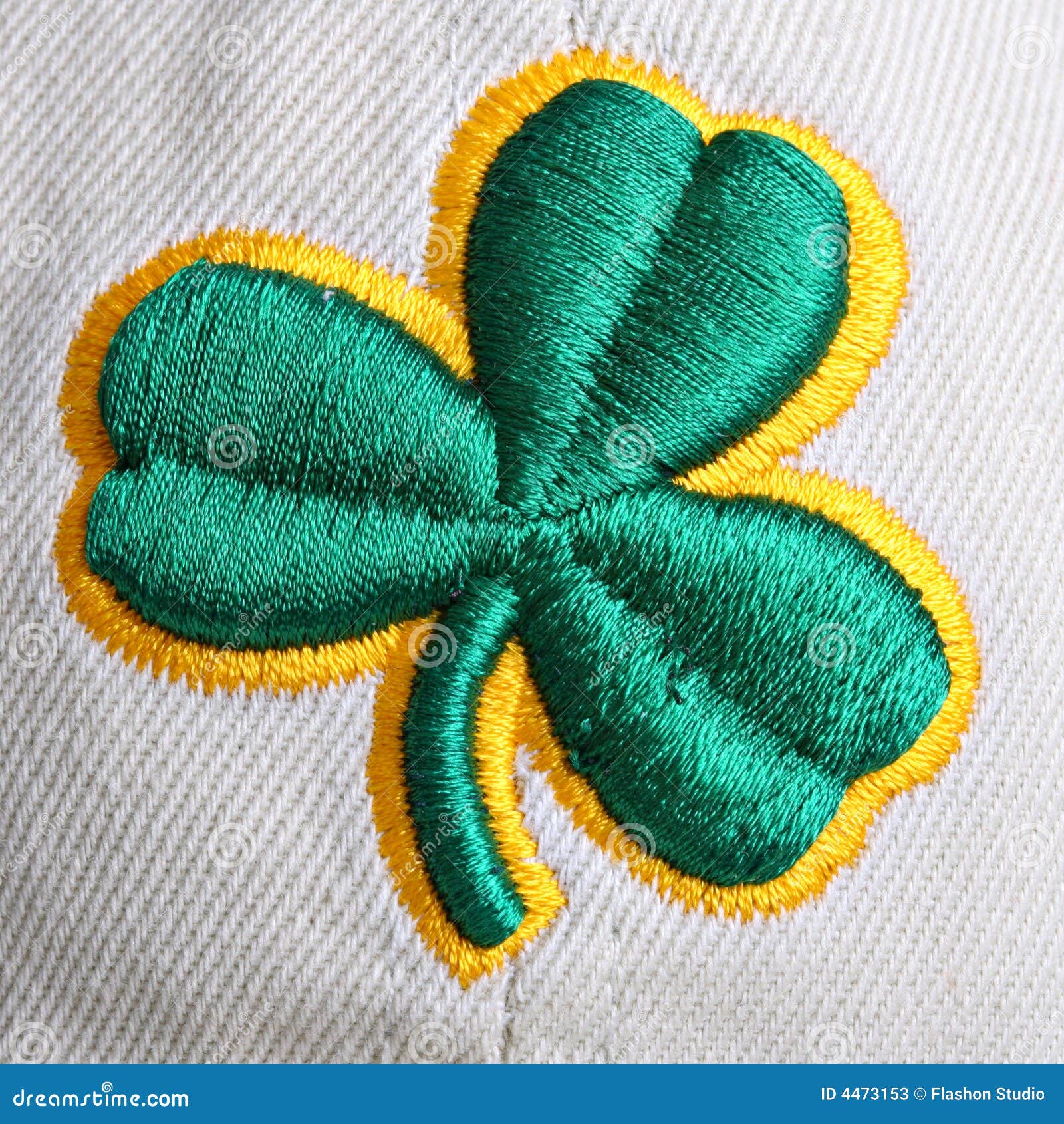 Clover Shamrock on Textile stock image. Image of leaf - 4473153