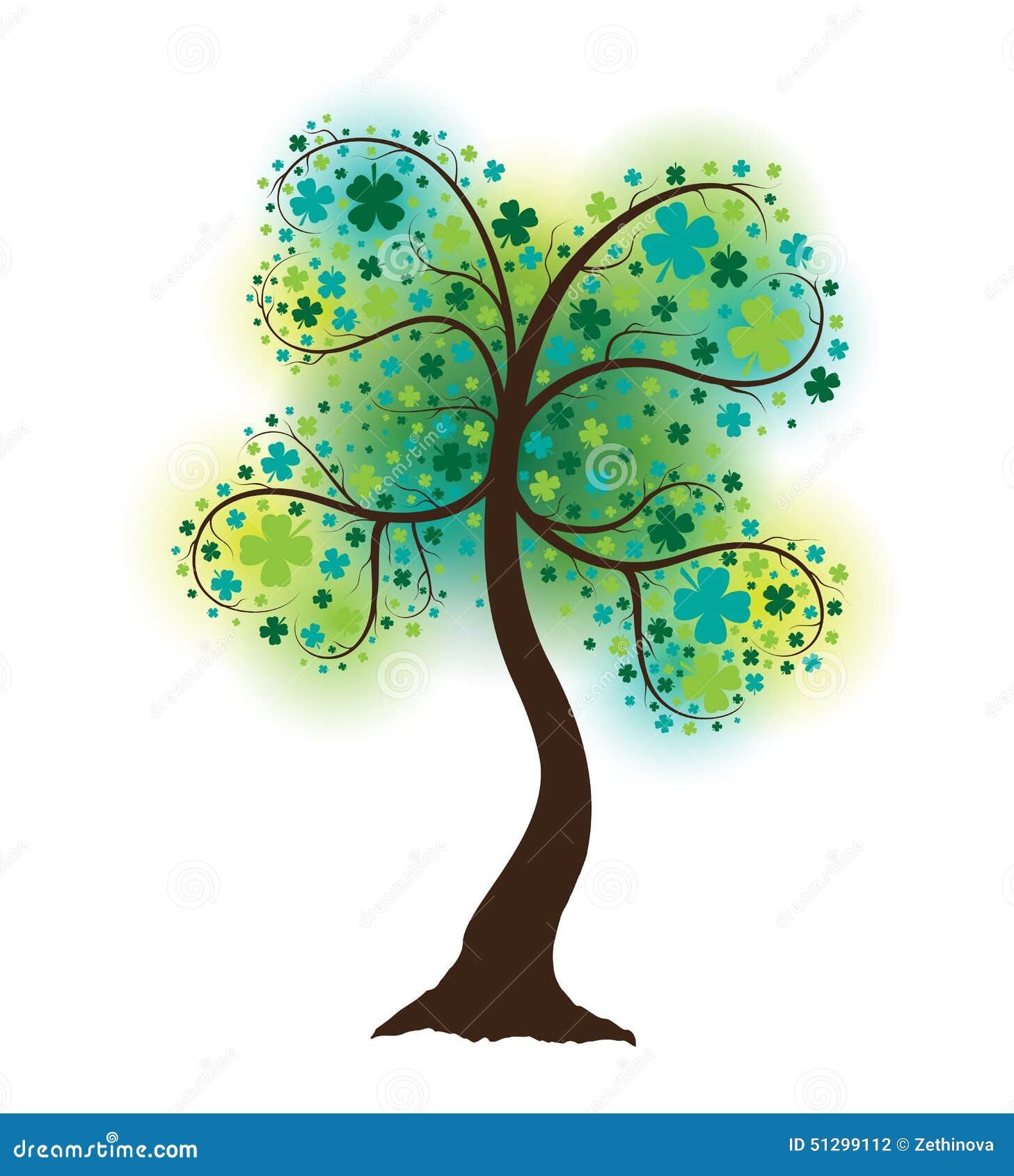 Clover Shaped Tree stock illustration. Illustration of abstract - 51299112