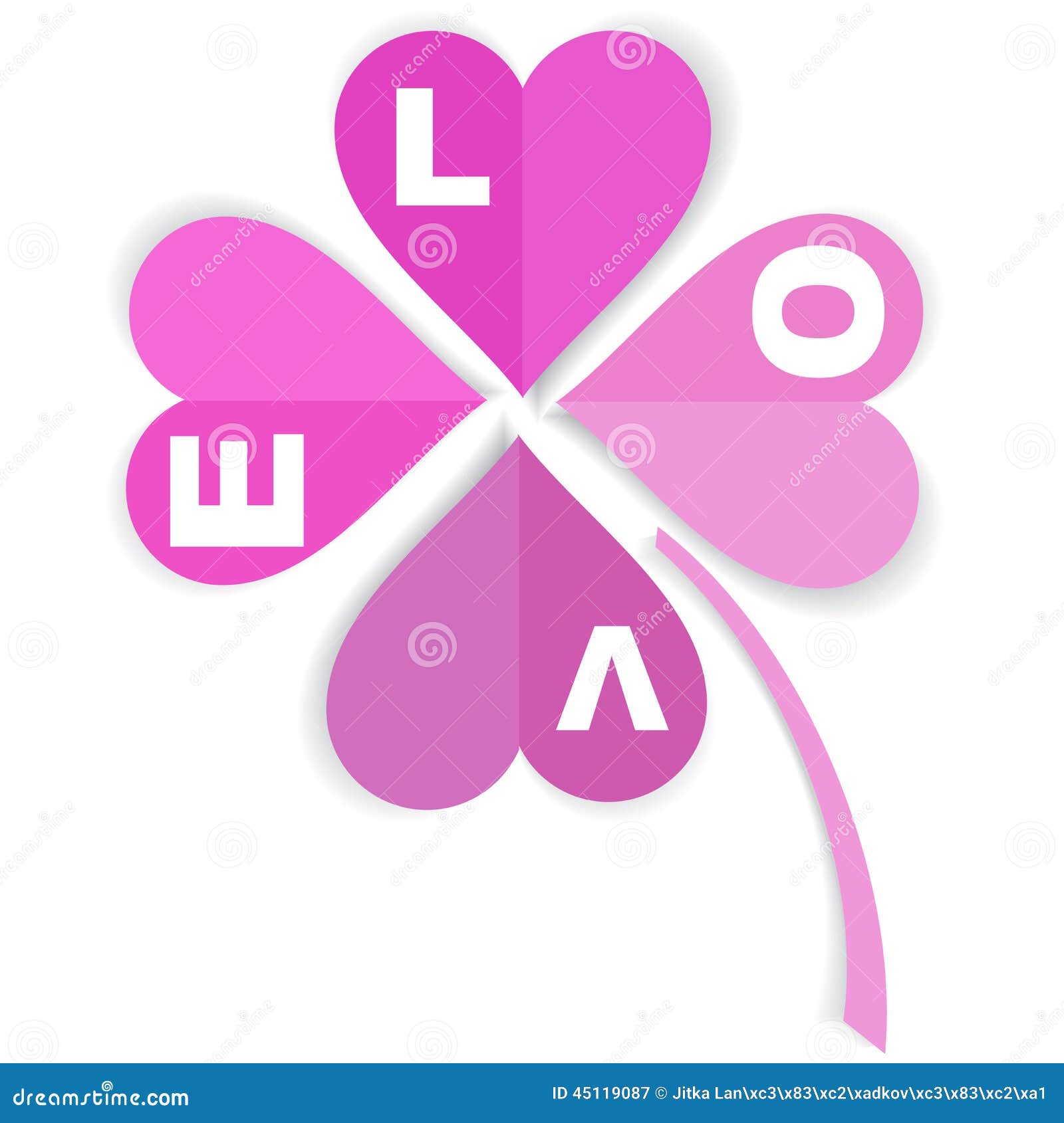 Clover with text stock illustration. Illustration of wedding - 45119087