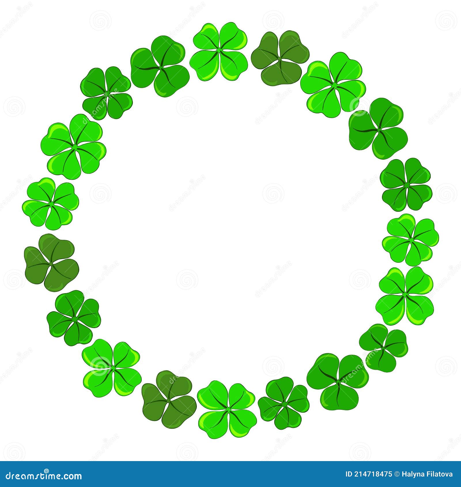 2729 Clover, Vector Illustration, Frame with Leaves in Green, Clover ...