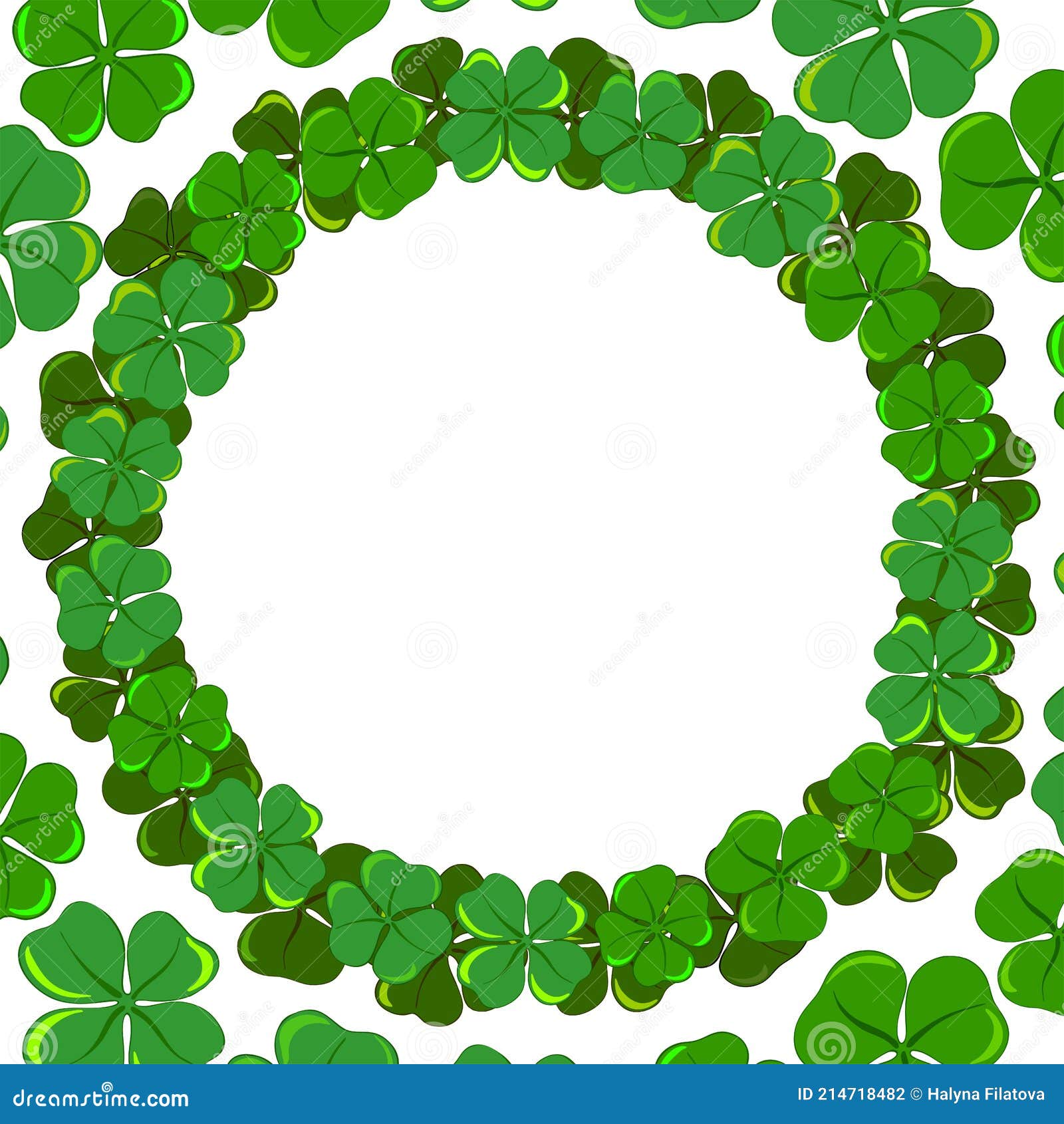 2730 Clover, Vector Illustration, Frame with Leaves in Green, Clover ...