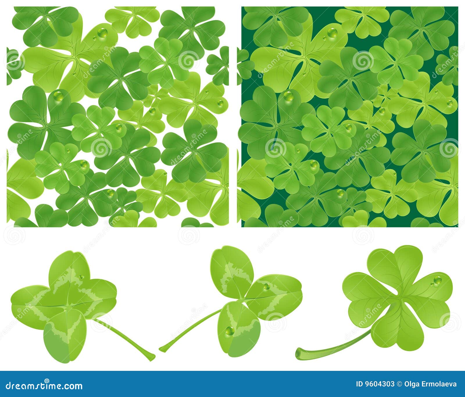 Clover. Vector Seamless Background. Stock Vector - Illustration of ...
