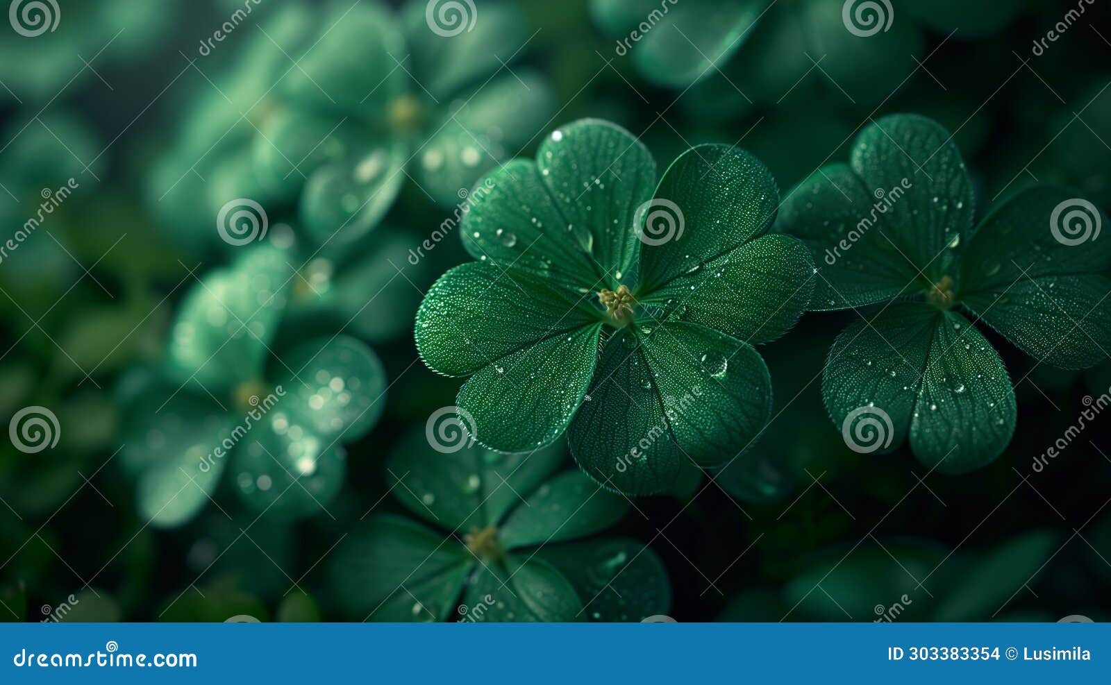 Cloverleaf with Four Leaves Stock Photo - Image of cloverleaf, dark ...