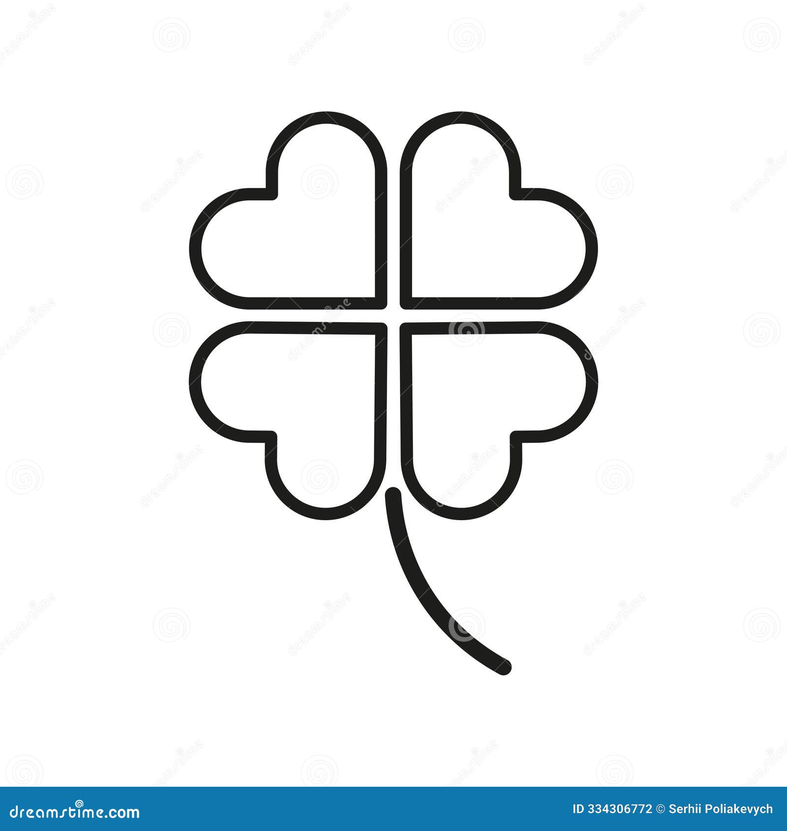 Cloverleaf Icon. Four Leaf Symbol. Lucky Clover Outline. Vector ...