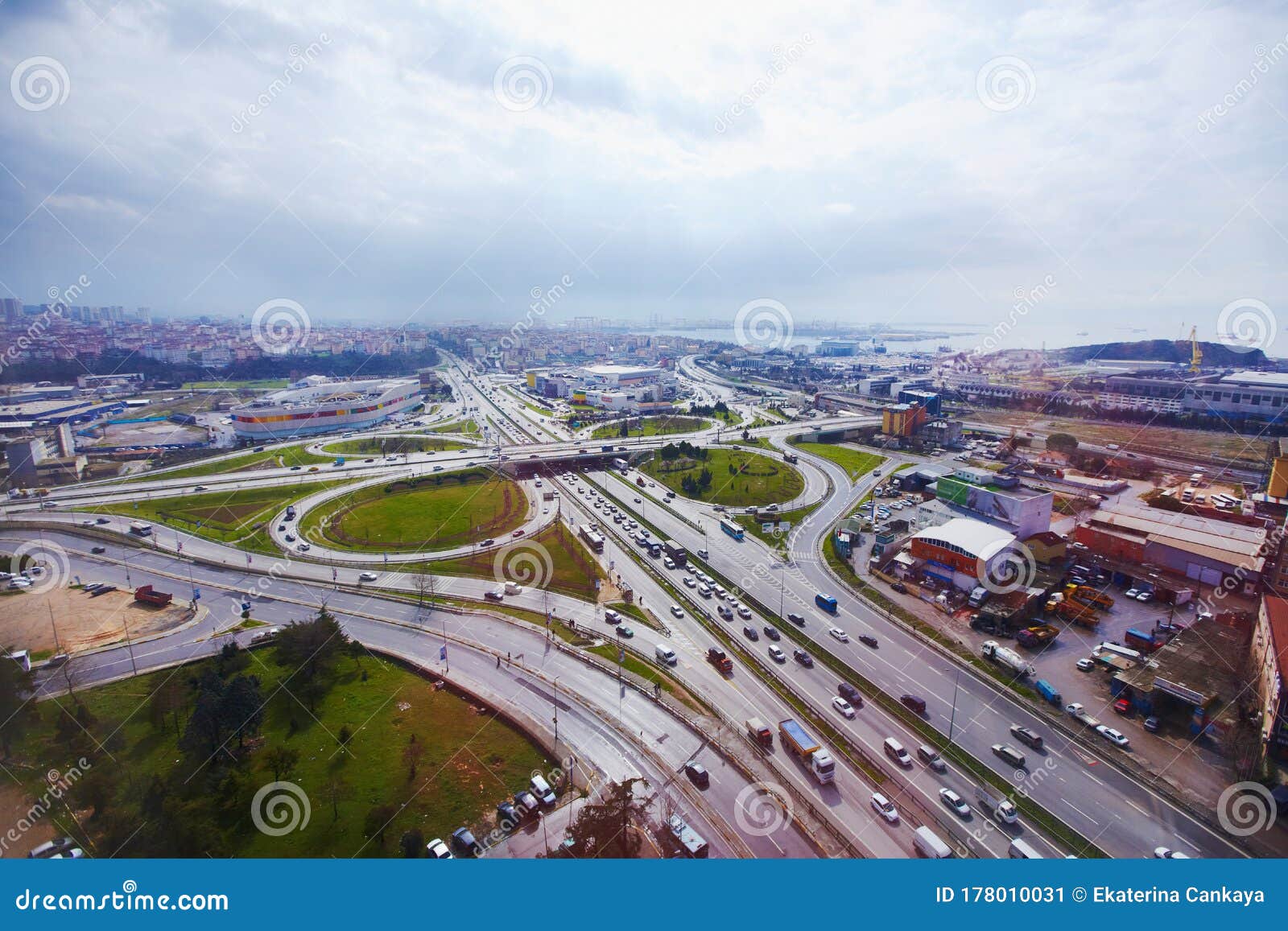 Cloverleaf Interchange Highway Overpass Road View from High Editorial ...