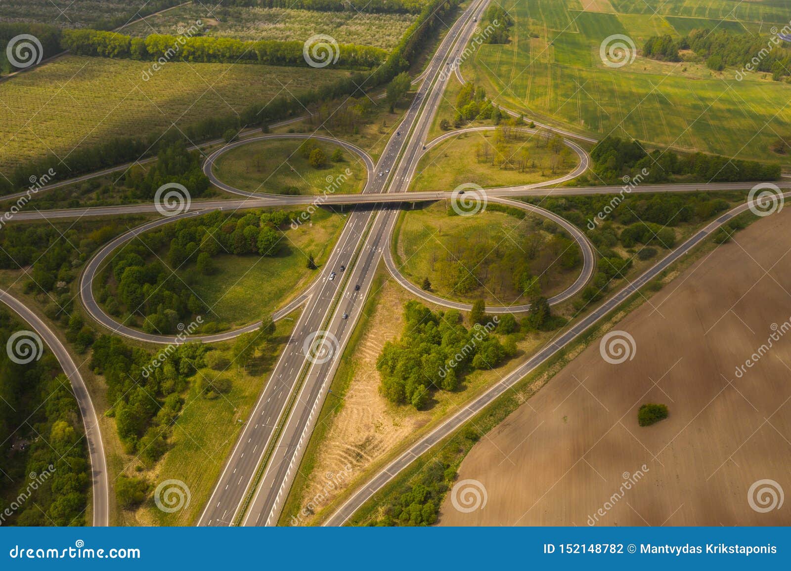 Cloverleaf Interchange Seen from Above Stock Photo - Image of ...
