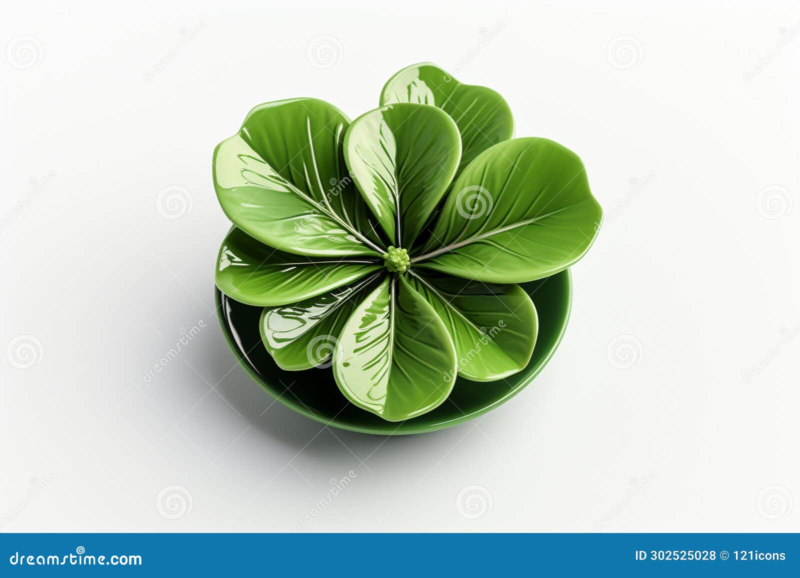 Cloverleaf Plate on White Background Stock Illustration - Illustration ...