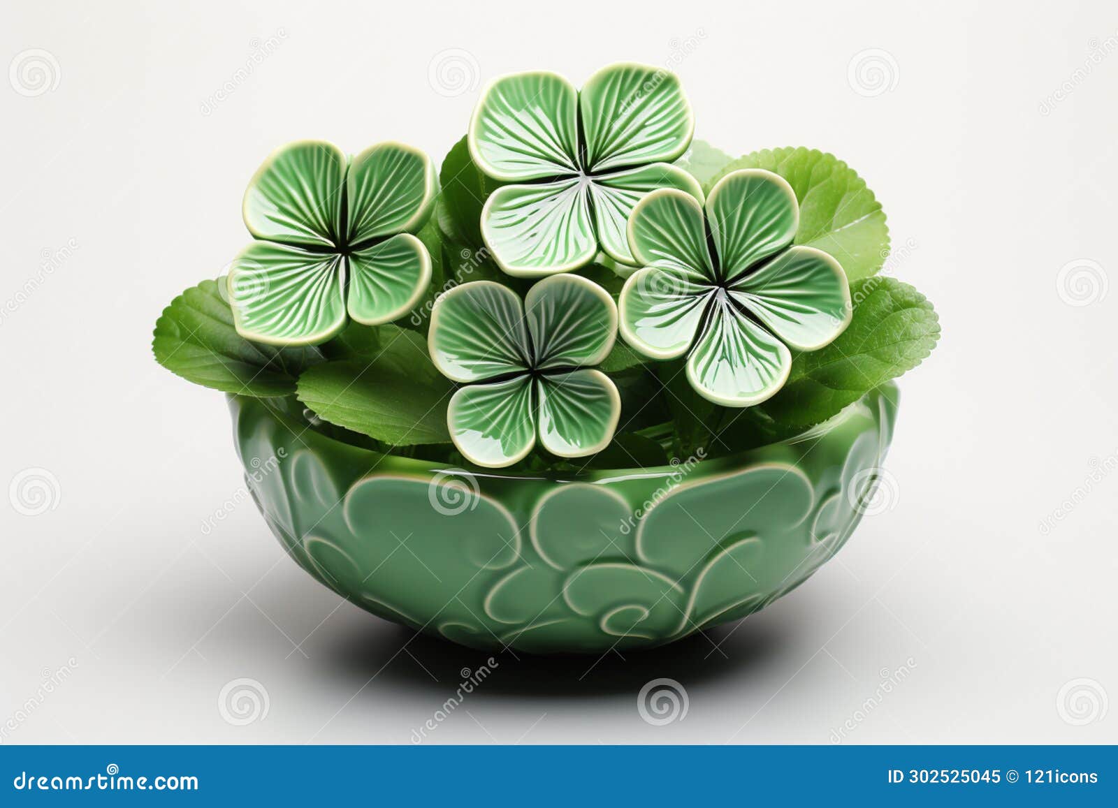 Cloverleaf Plate on White Background Stock Illustration - Illustration ...