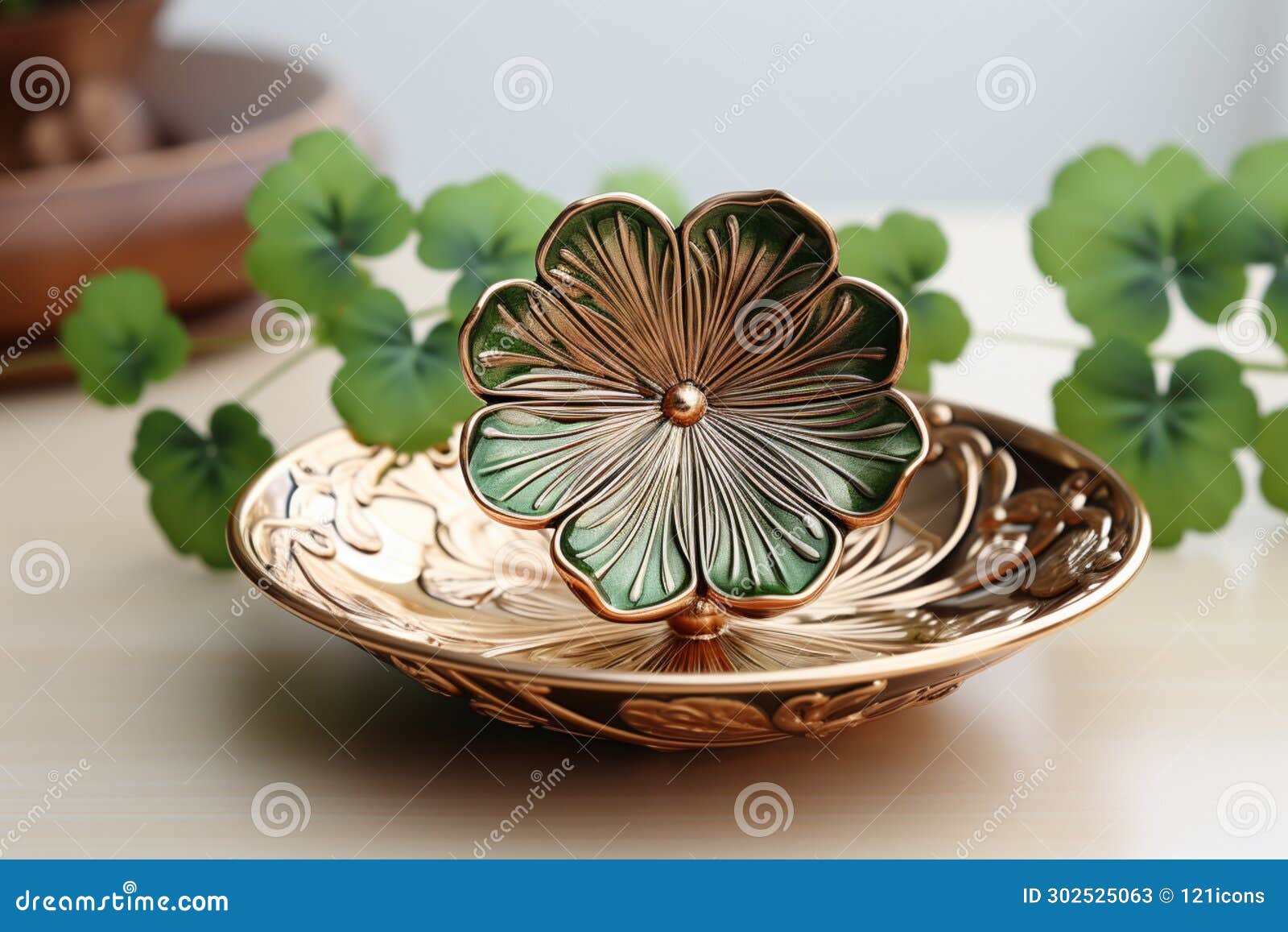 Cloverleaf Plate on White Background Stock Illustration - Illustration ...