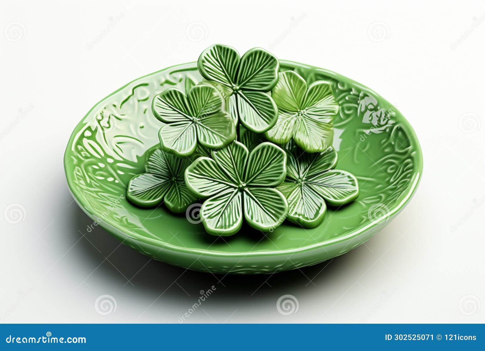 Cloverleaf Plate on White Background Stock Illustration - Illustration ...