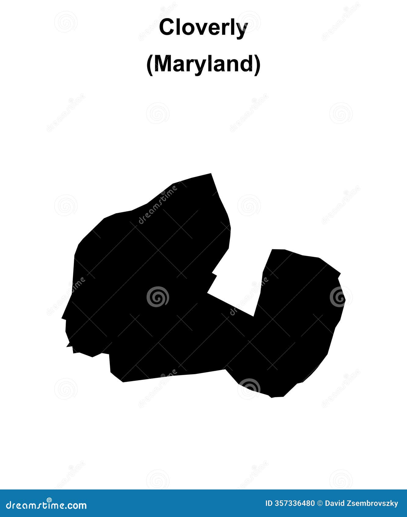 Cloverly outline map stock illustration. Illustration of maryland ...