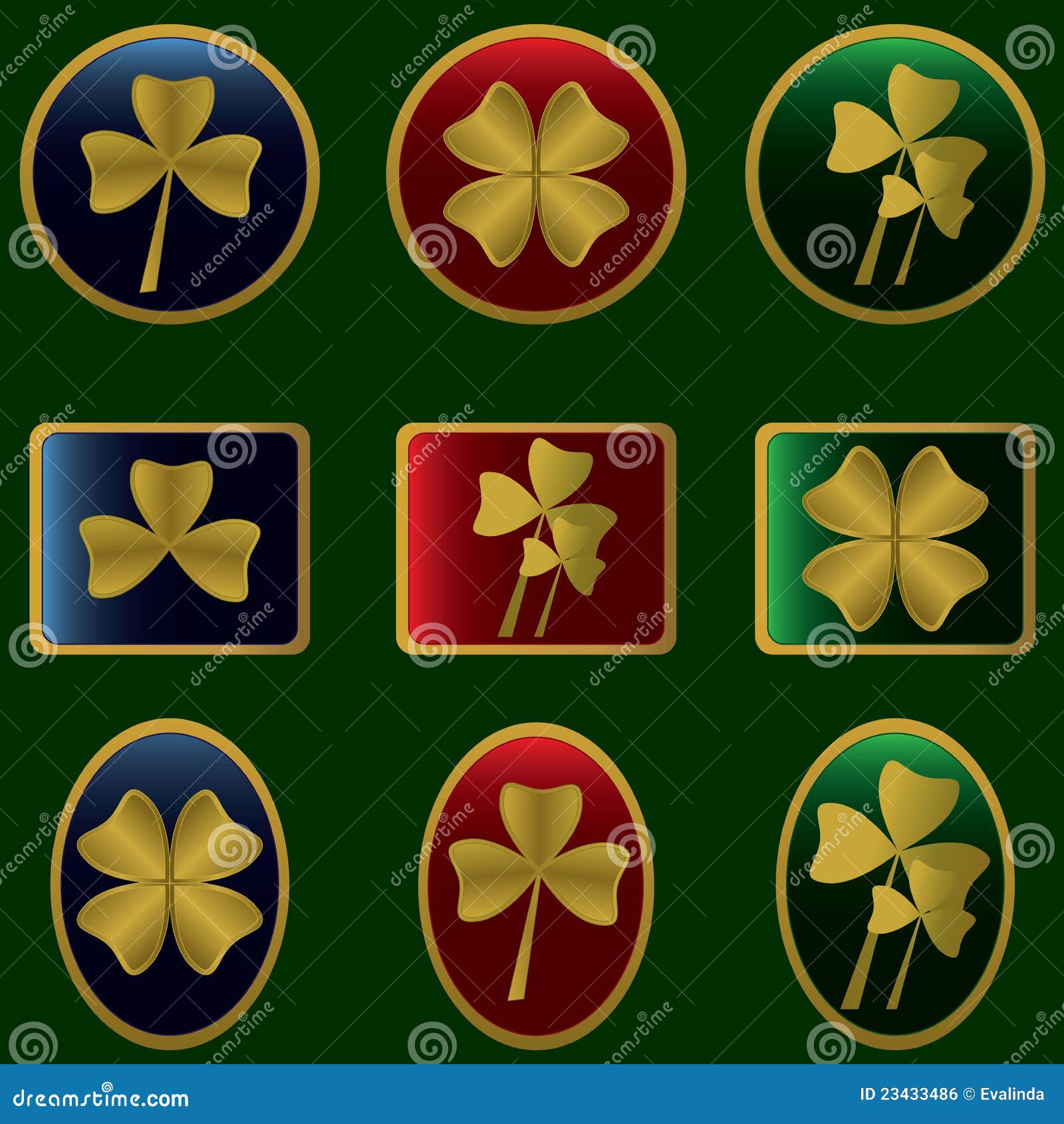 Clovers icons stock vector. Illustration of element, goodluck - 23433486