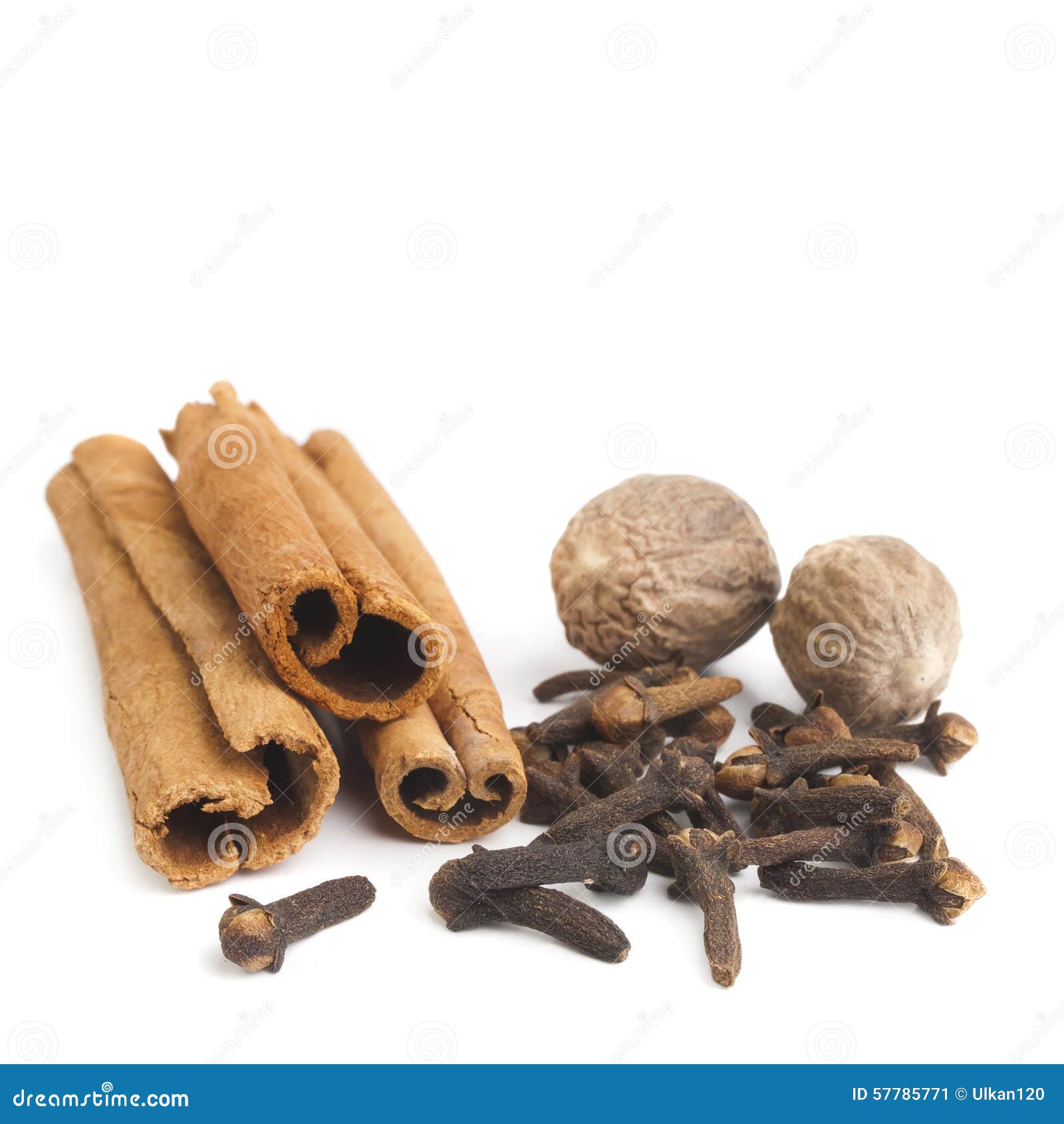 Cloves and Cinnamon Sticks on White Stock Image - Image of aromatic ...