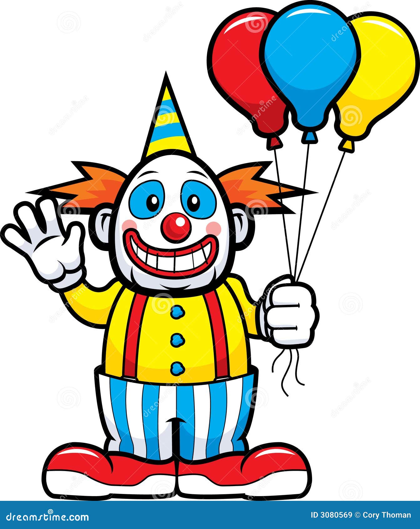 Clown stock vector. Illustration of smiling, vector, cartoon - 3080569