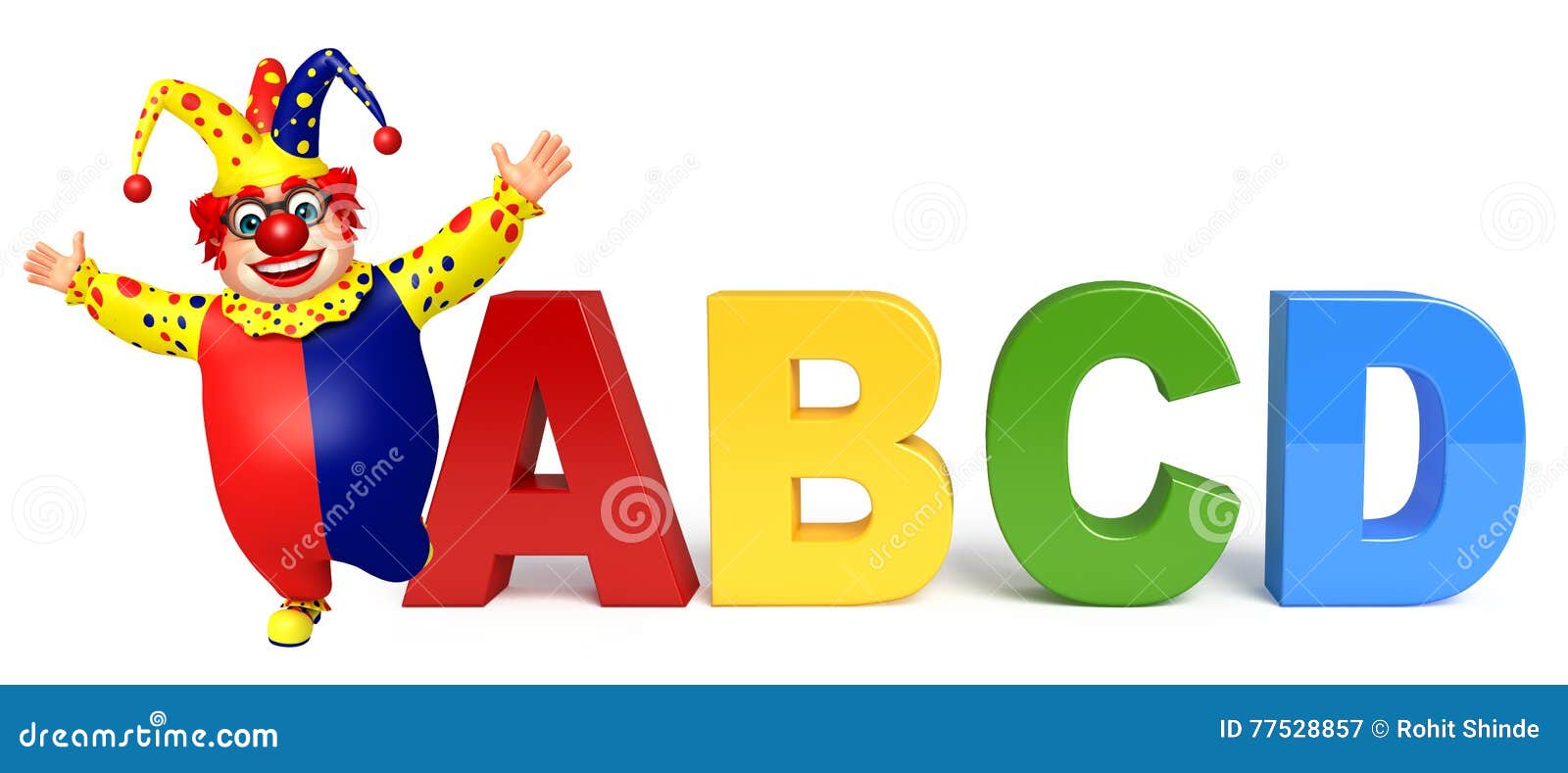 Clown With ABCD Sign Stock Illustration | CartoonDealer.com #77475085