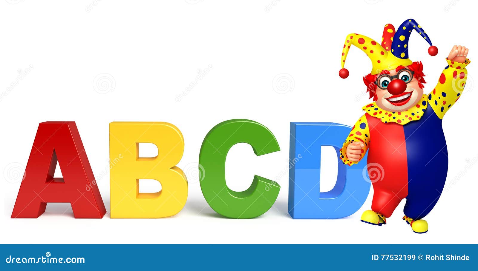 Clown With ABCD Sign Royalty-Free Illustration | CartoonDealer.com ...