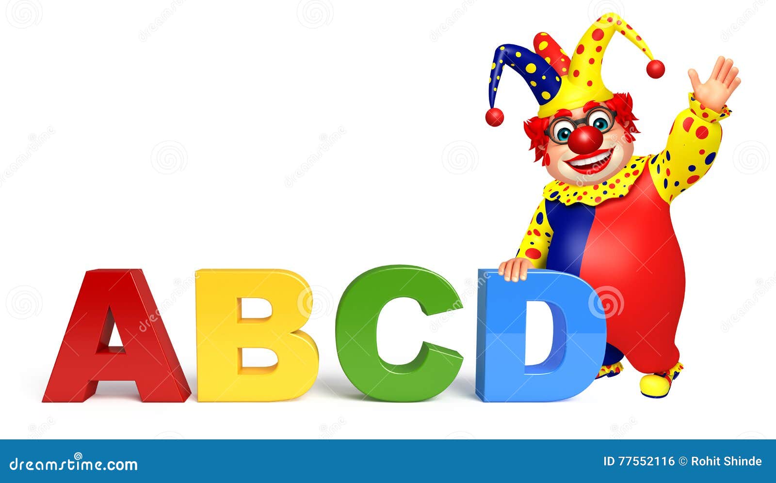 Clown With ABCD Sign Stock Illustration | CartoonDealer.com #77475085