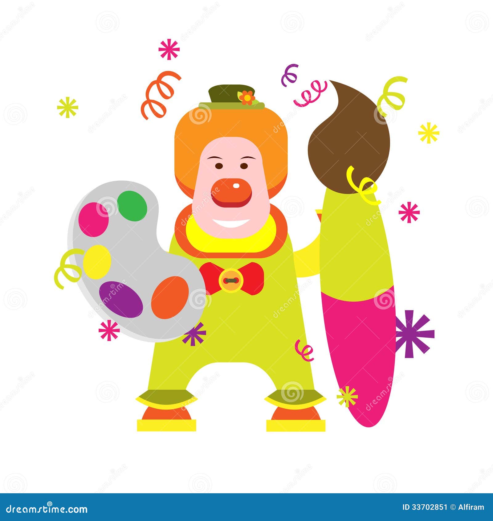 Clown artist stock vector. Illustration of artist, character - 33702851