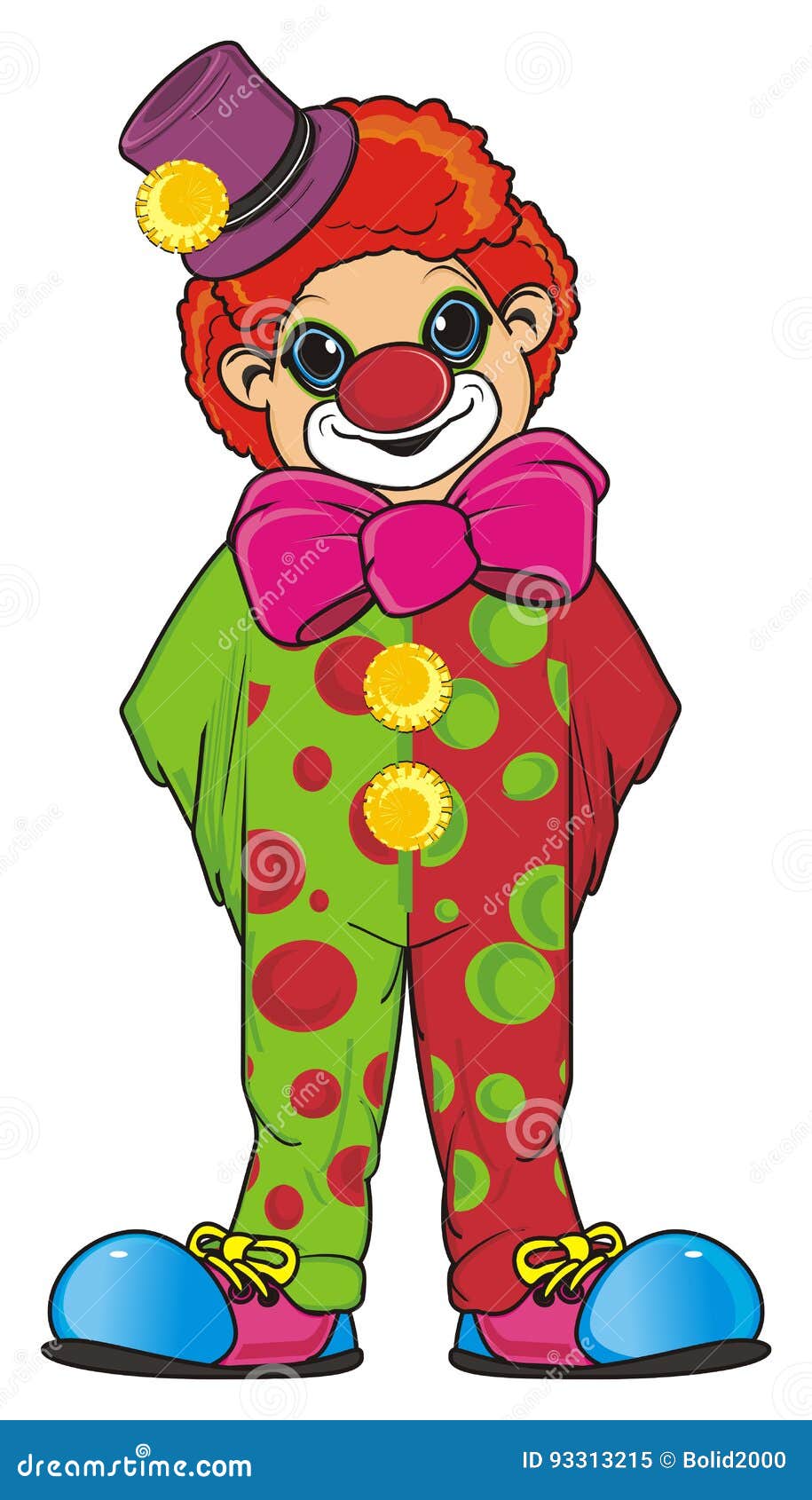 Clown avec le grand arc illustration stock. Illustration du grand ...