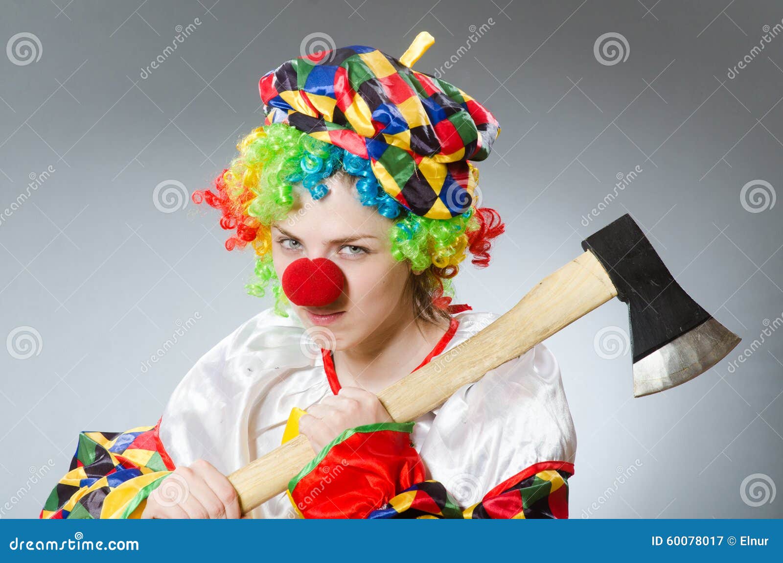 Clown with Axe in Funny Concept Stock Image - Image of entertainer ...