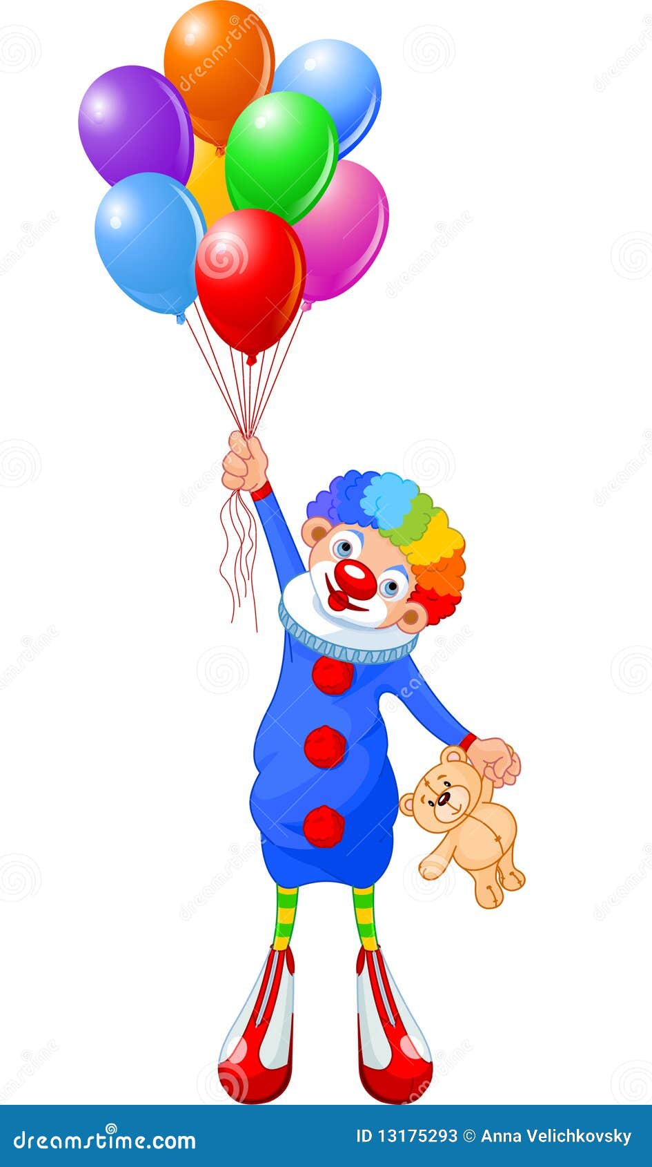 Clown and Balloons stock illustration. Illustration of leisure - 13175293