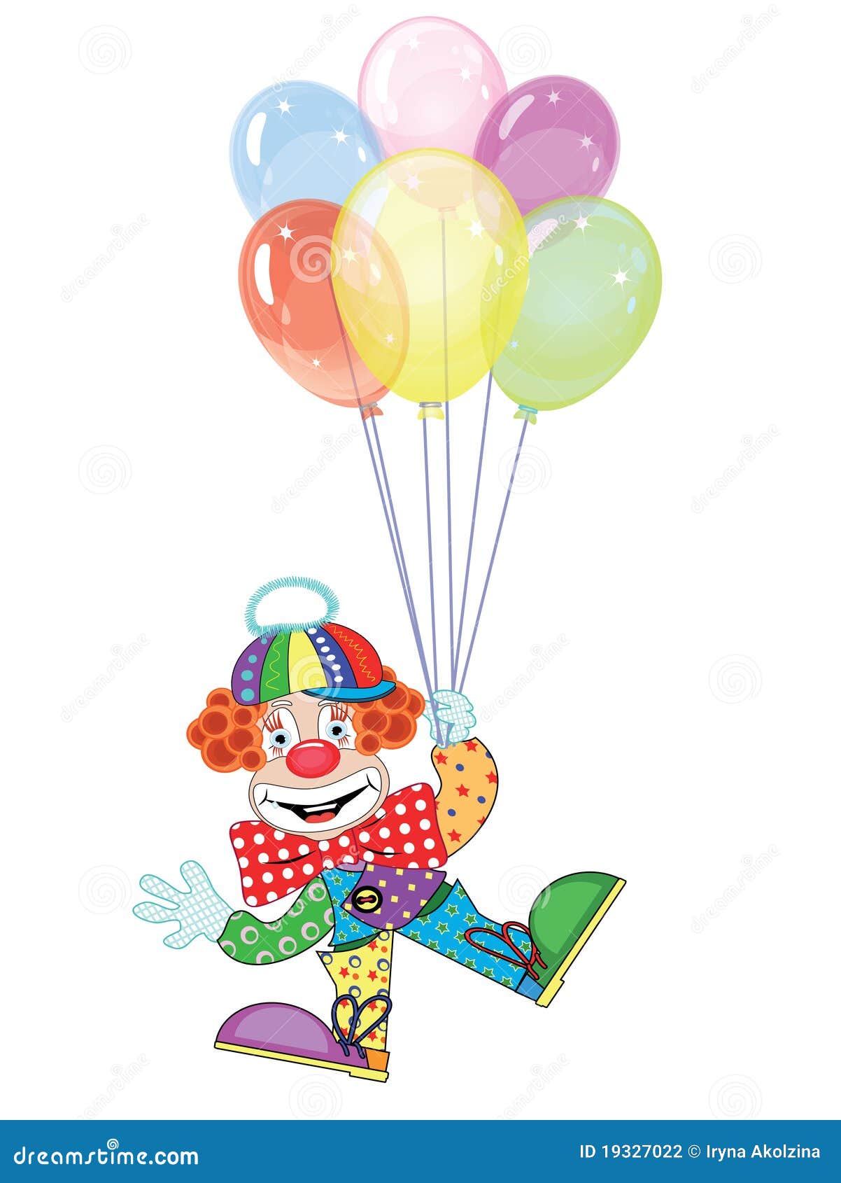 Clown with balloons stock vector. Illustration of laugh - 19327022