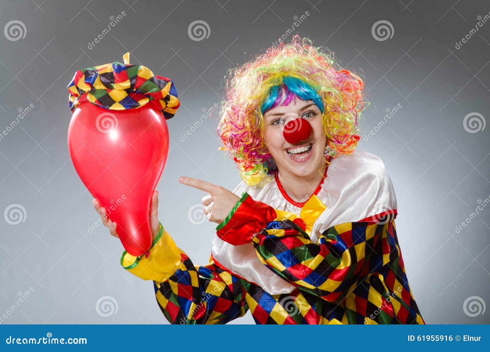 The Clown with Balloons in Funny Concept Stock Photo - Image of ...
