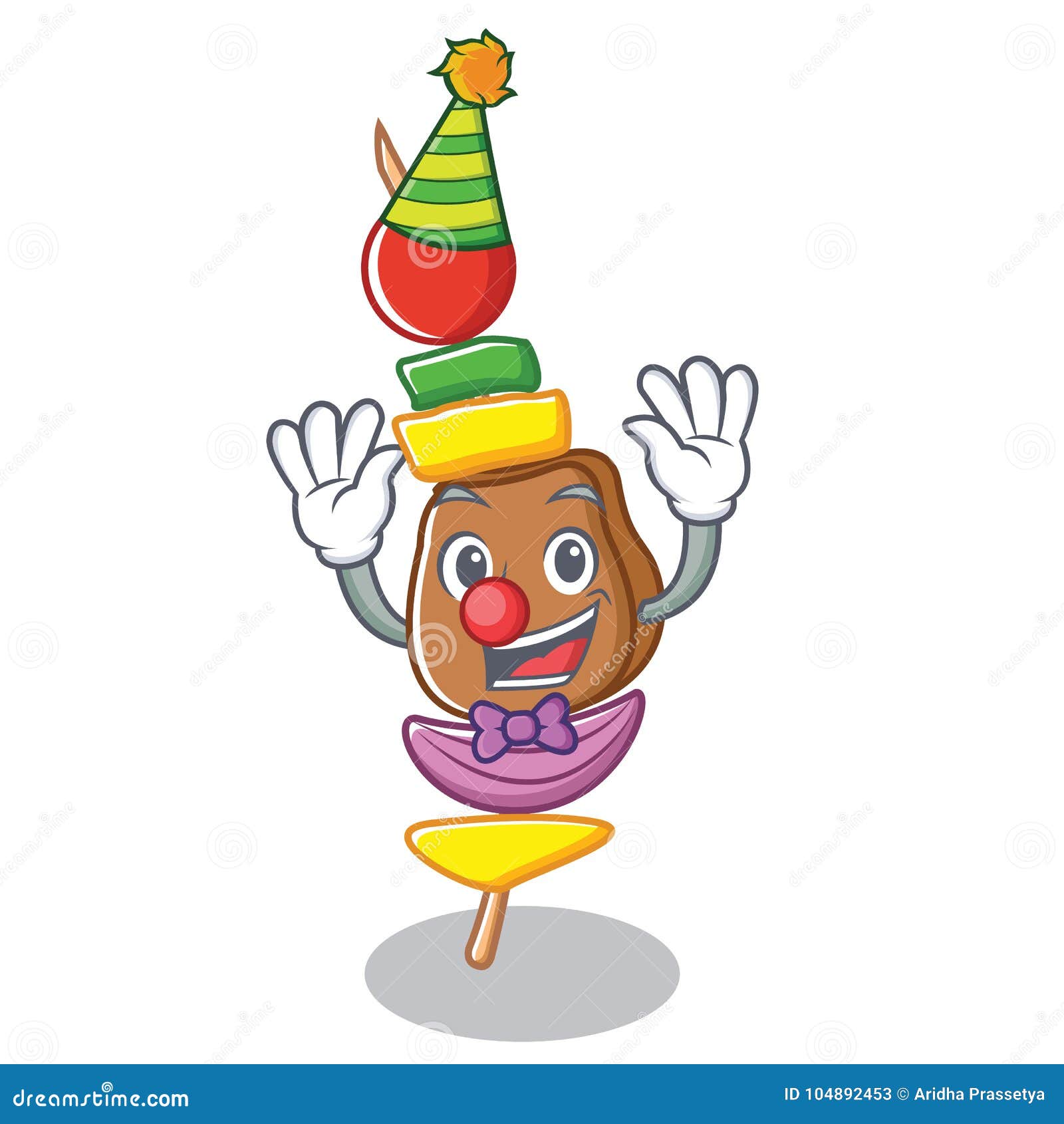 Clown Barbecue Character Cartoon Style Stock Vector - Illustration of ...